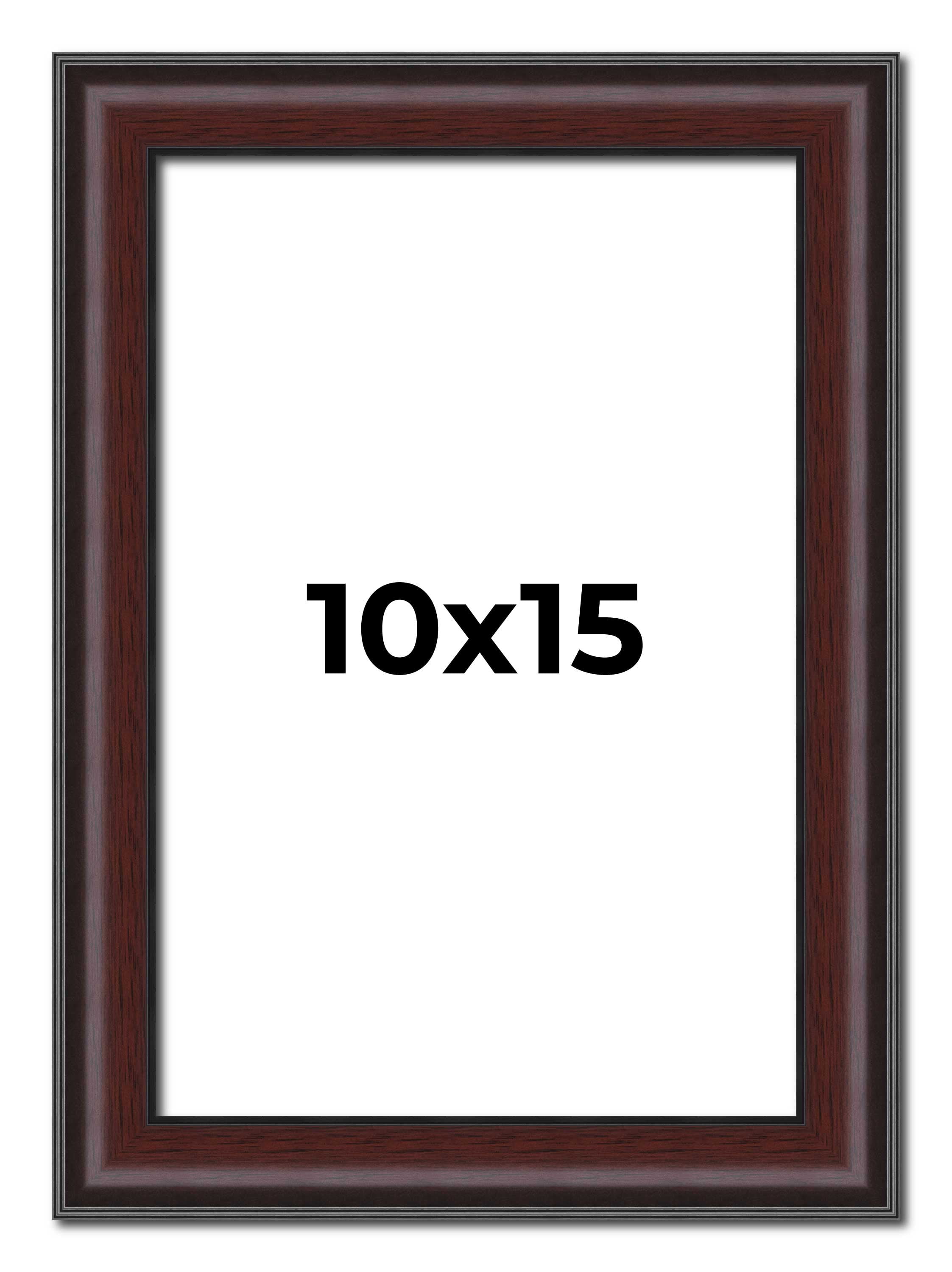 10x15 Frame Brown Round Mahogany Solid Wood Picture Frame | 1.625 Inch ...