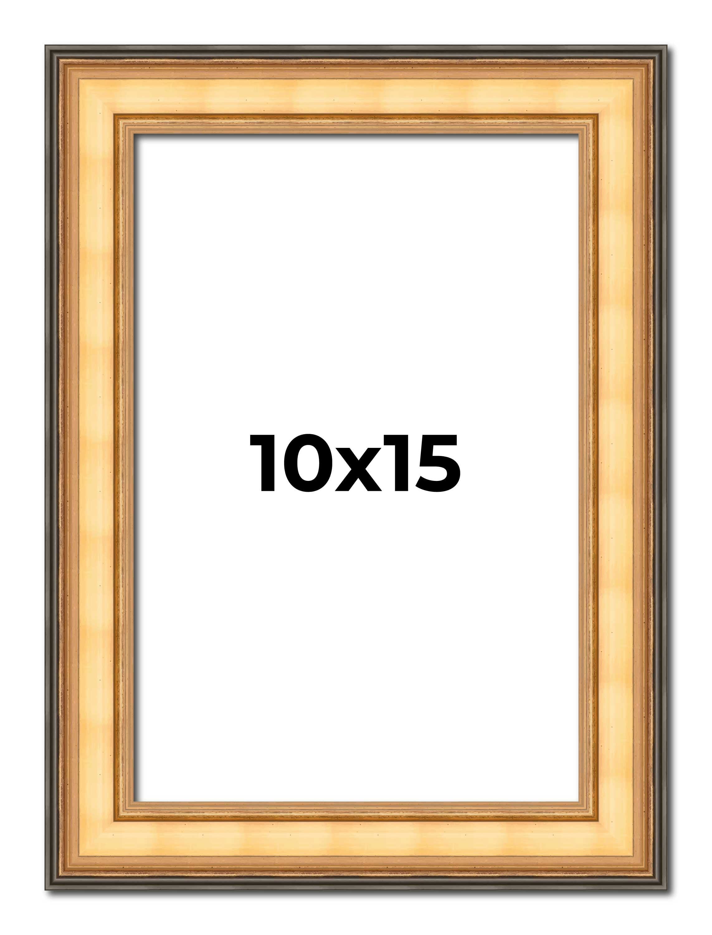10x15 Frame Gold Plein Aire Solid Wood Picture Frame Width 2 Inches ...