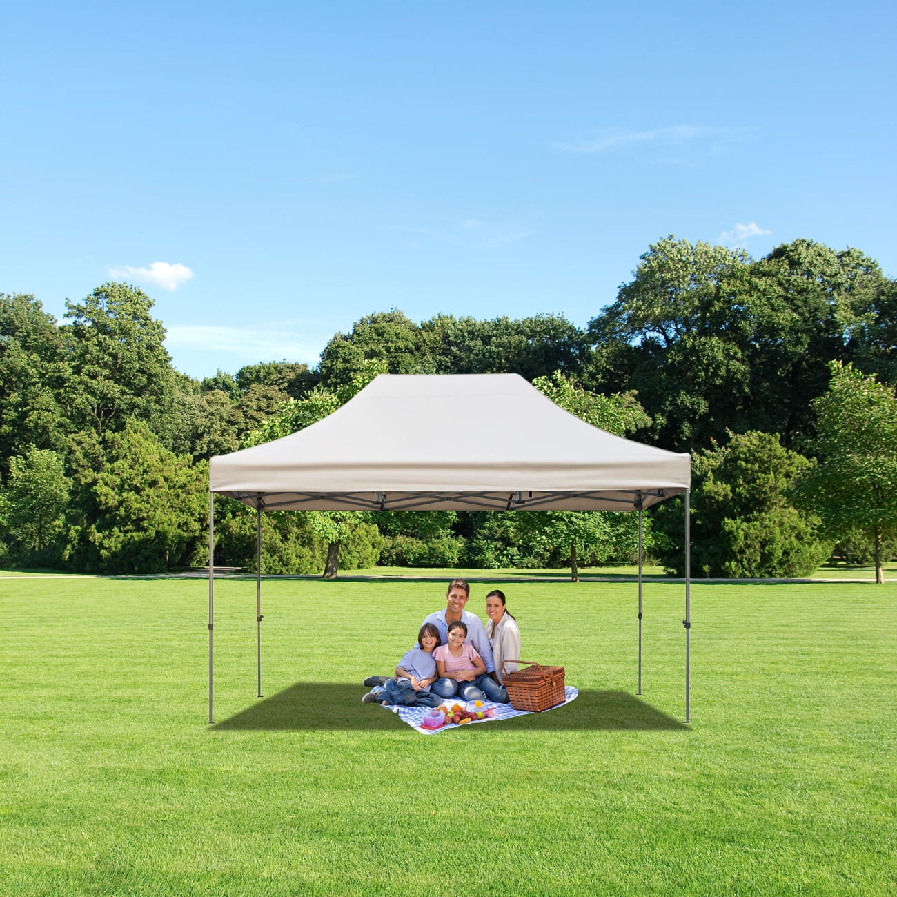 10x15 Ft Outdoor Pop Up Canopy Tent with Detachable Sidewalls and Mesh ...