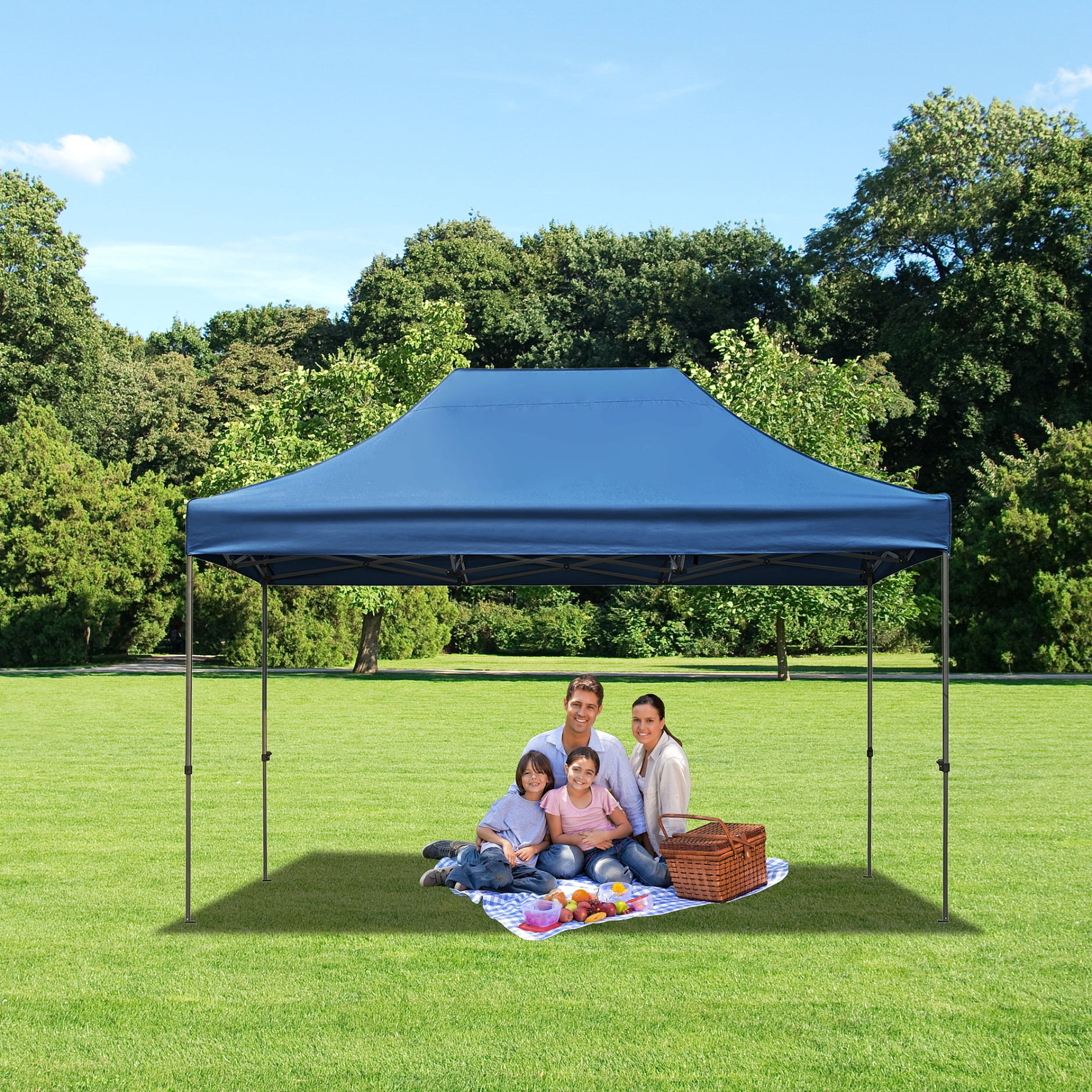 10x15 Ft Outdoor Pop Up Canopy Tent with Detachable Sidewalls and Mesh ...
