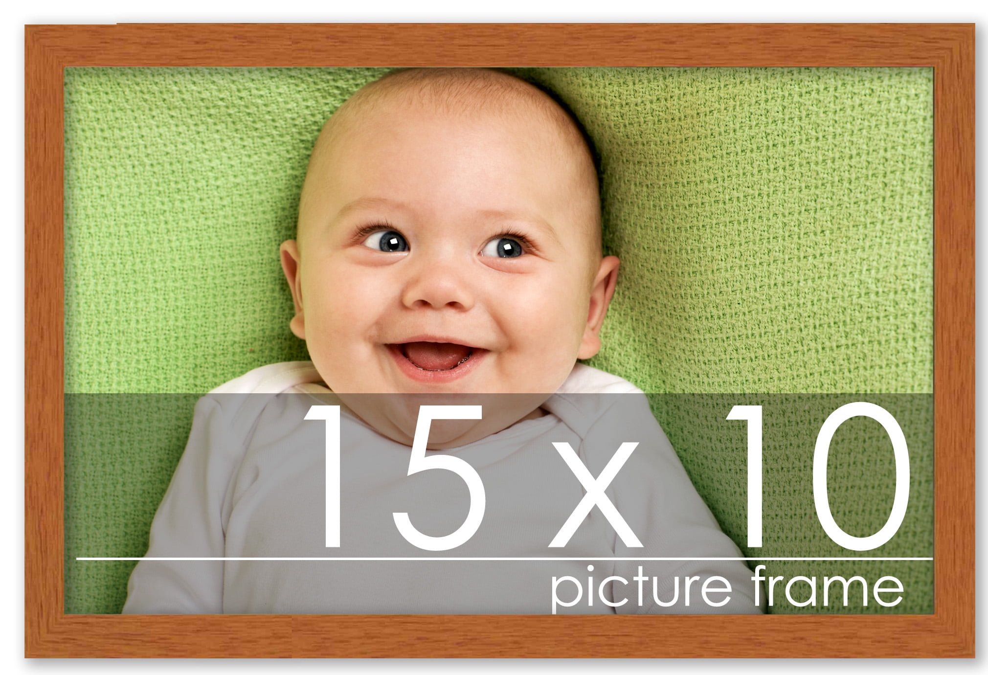 10x15 Modernist Brown Picture Frame - UV Acrylic, Foam Board Backing ...