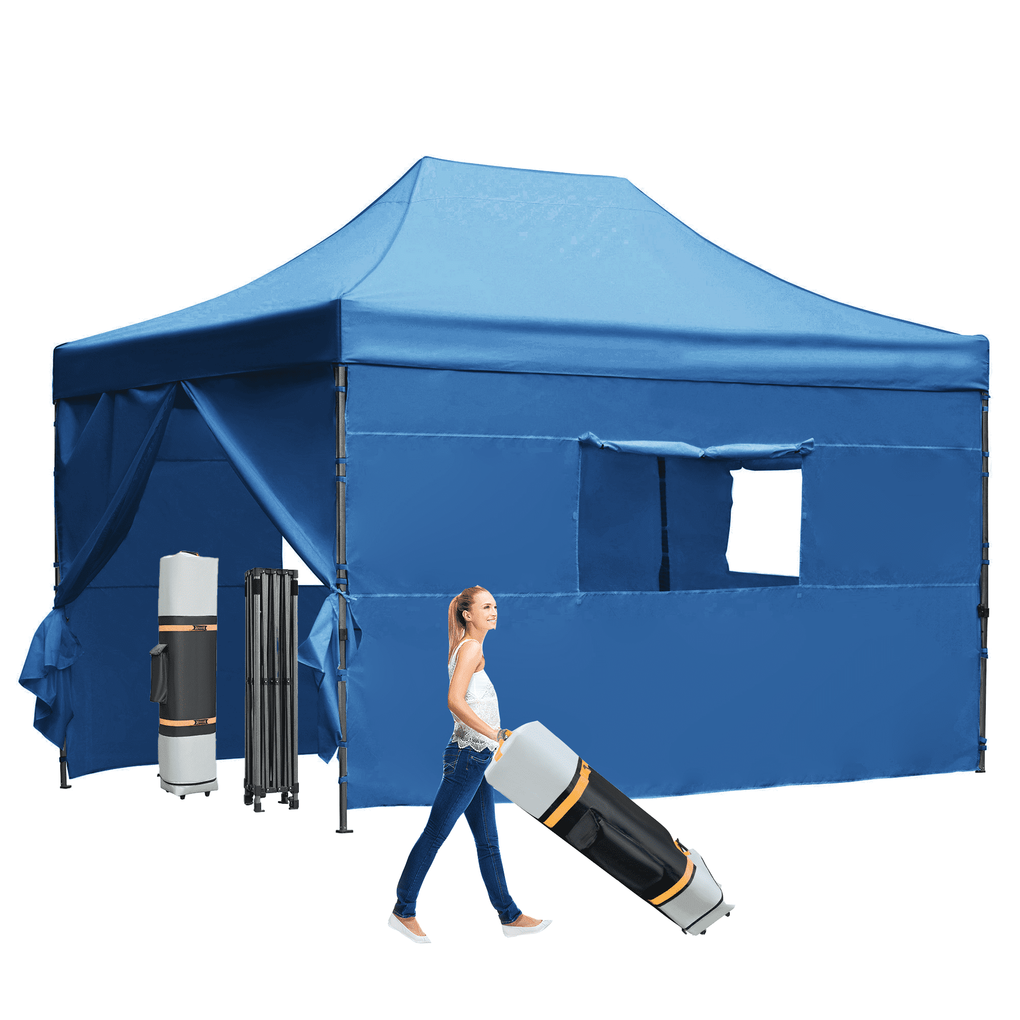 10x15 Pop Up Canopy Tent with 4 Sidewalls, Heavy Duty Canopy Tent with ...