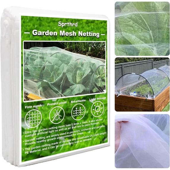 10x15Ft Plant Covers Ultra Fine Mesh Netting Pest Barrier Protection ...