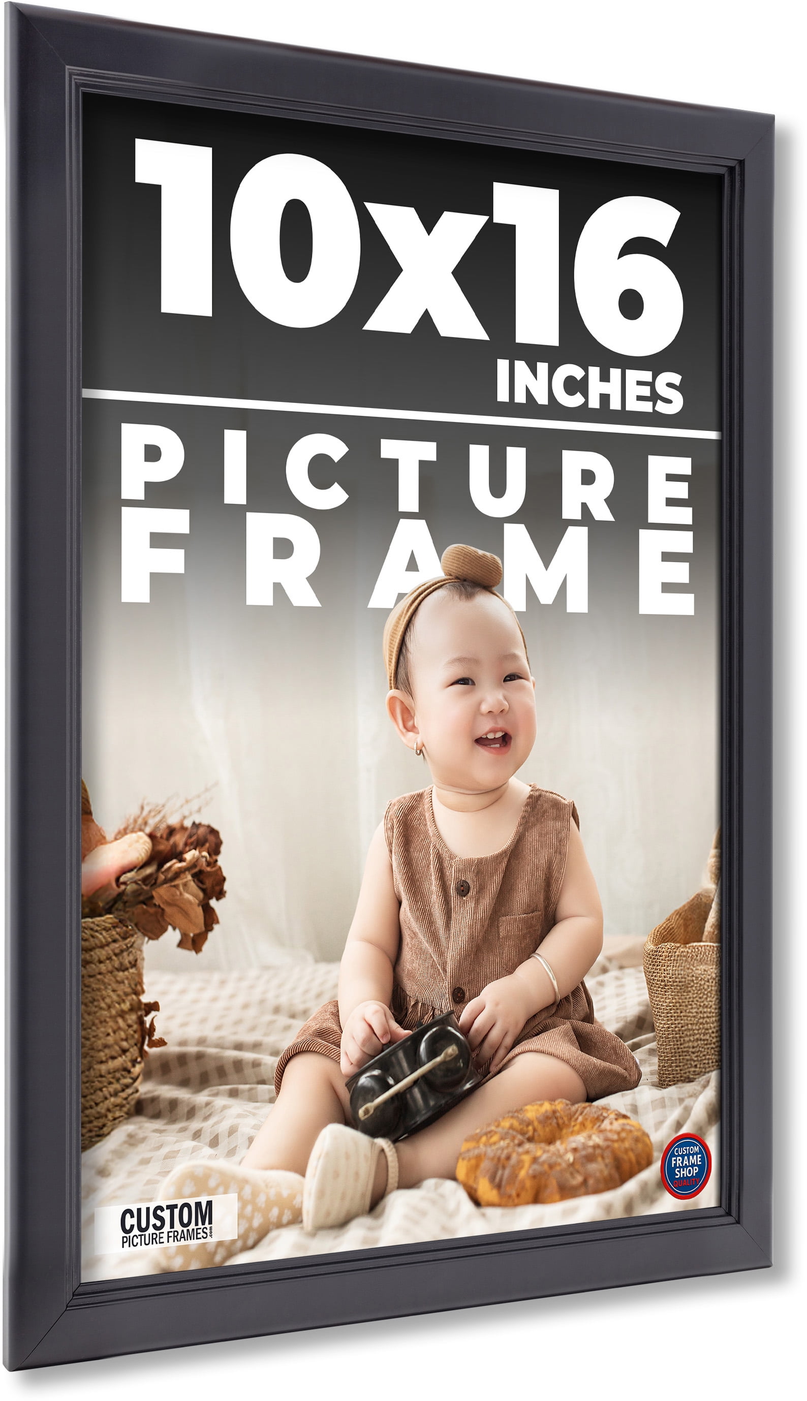10x16 Frame Black Solid Wood Picture Frame - Complete Modern Photo ...