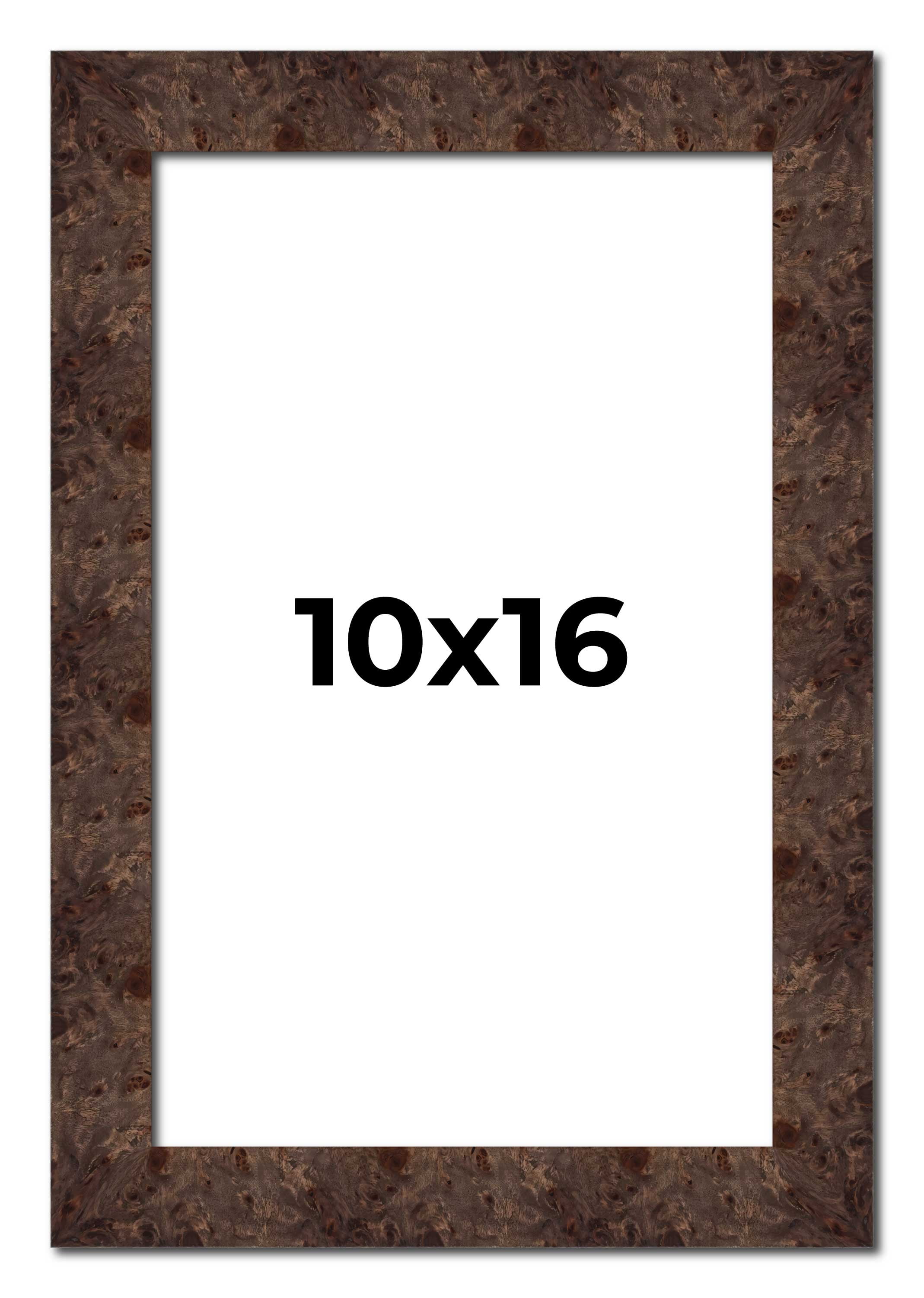 10x16 Frame Brown Burl Real Wood Picture Frame Width 1.625 Inches ...