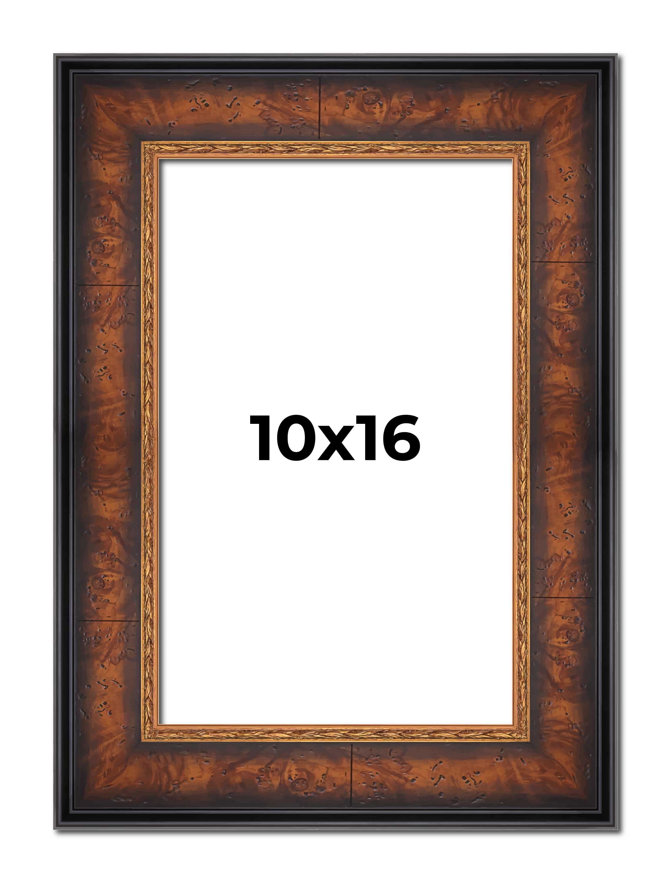 10x16 Frame Brown Walnut Gold Ornate Trim Solid Wood Plein Air Picture ...