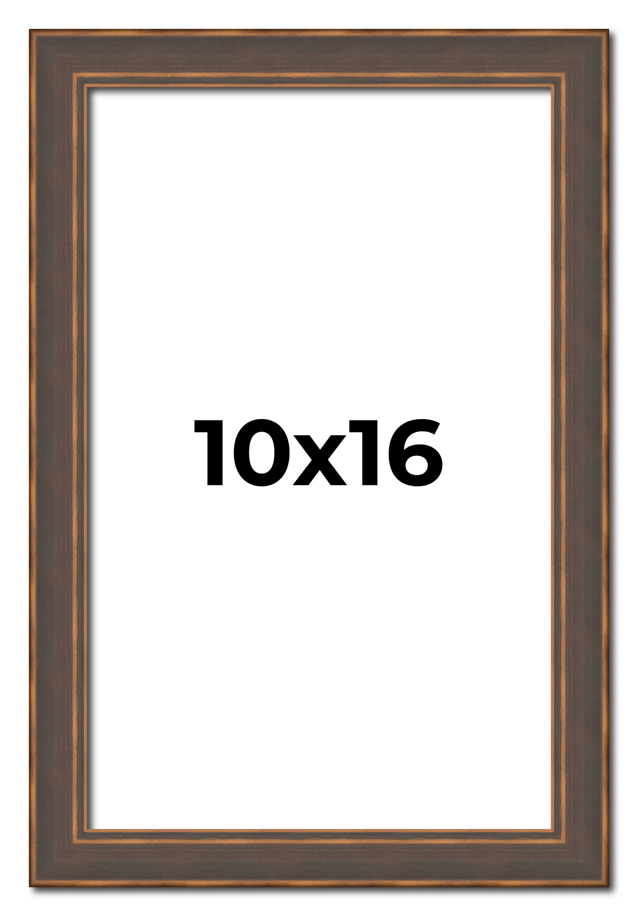 10x16 Frame Golden Caramel Solid Wood Bronze Picture Frame | 1.25 Inch ...