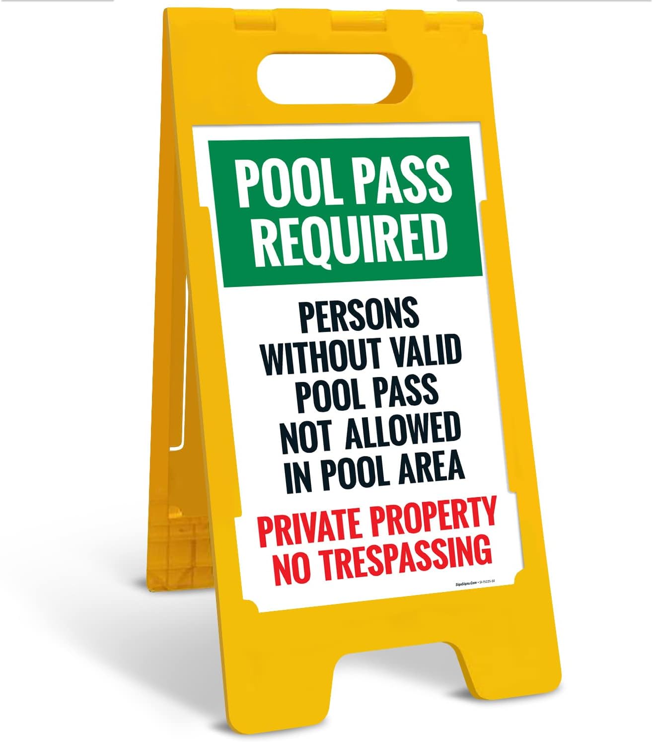 10x16 Inches, Pool Pass Required Private Property No Trespassing ...