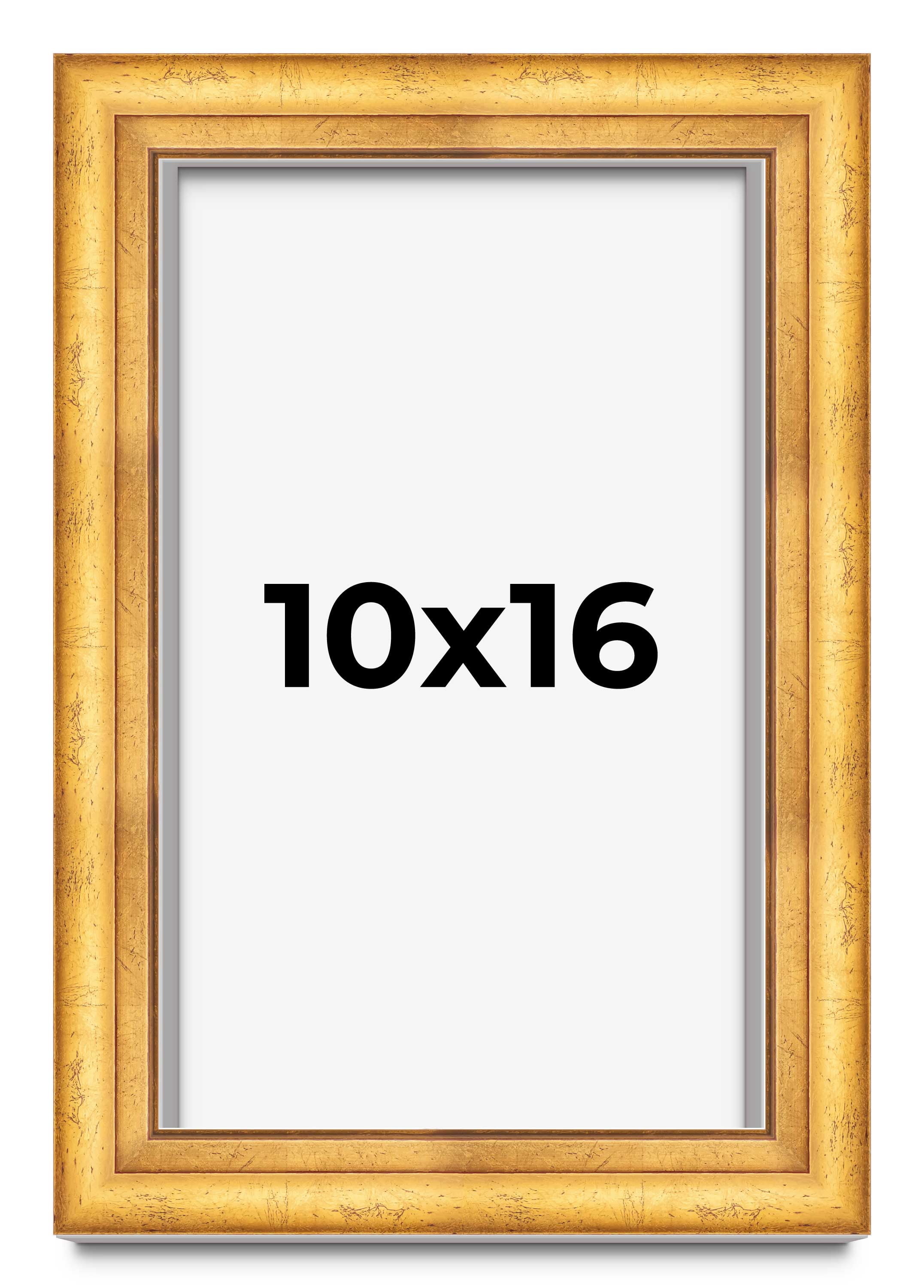 10x16 Shadow Box 1.75" Deep Gold Picture Frame - UV Acrylic, Foam Board ...