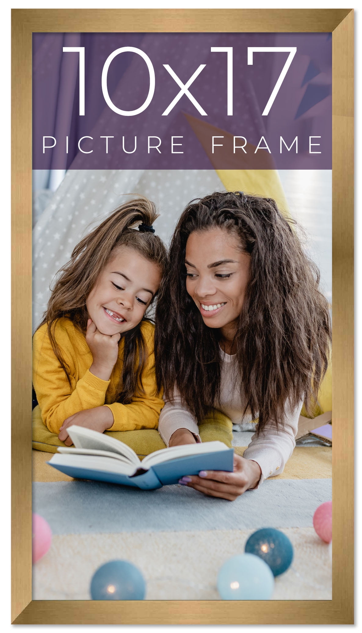 10x17 Frame Gold Bronze Solid Wood Picture Frame Width 0.75 Inches ...