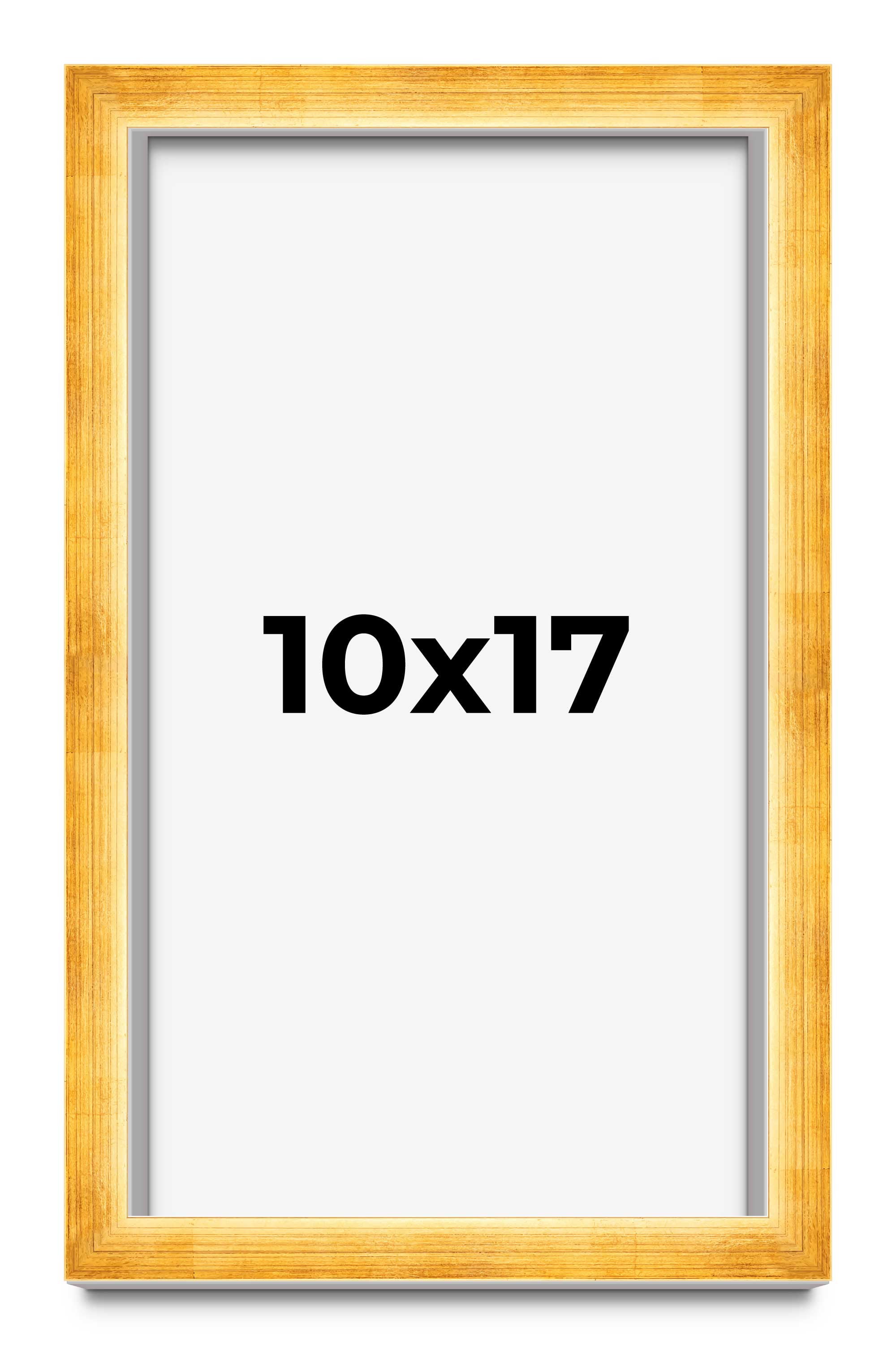10x17 Shadow Box Frame Gold | 1.625 Inches Deep Real Wood Traditional ...