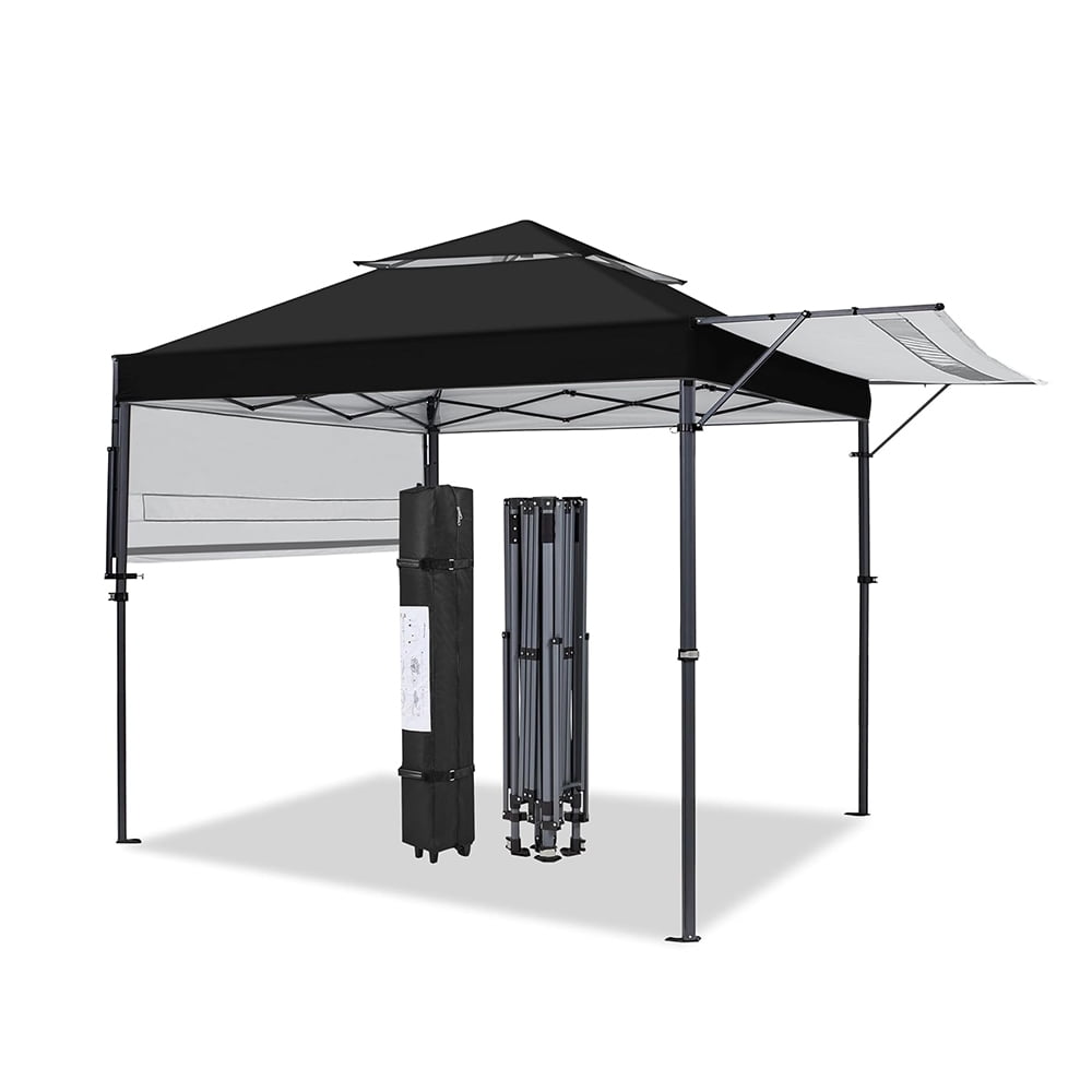 10x17ft Pop Up Canopy with Awnings, 2-Tier Outdoor Canopy Tent, Heavy ...