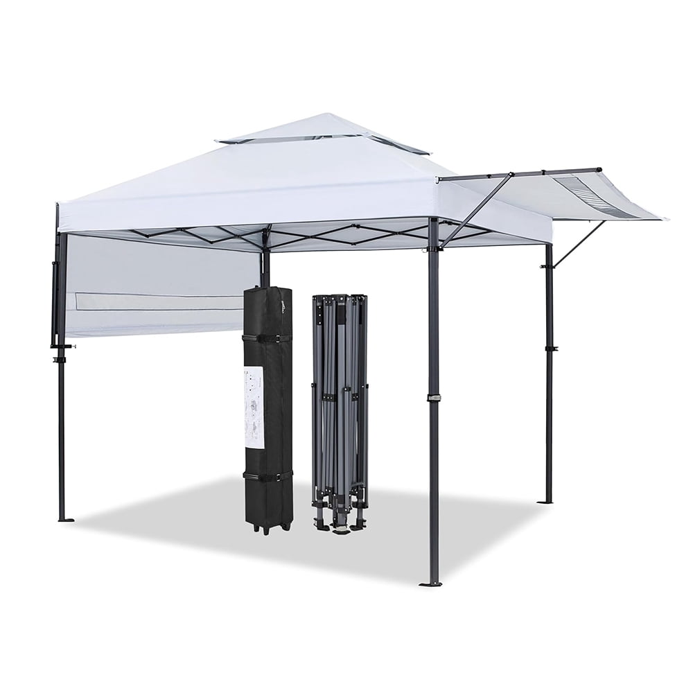 10x17ft Pop Up Canopy with Awnings, 2-Tier Outdoor Canopy Tent, Heavy ...