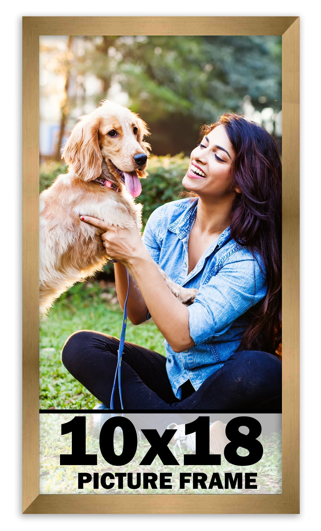 10x18 Frame Gold Bronze Picture Frame - Modern Photo Frame Includes UV ...