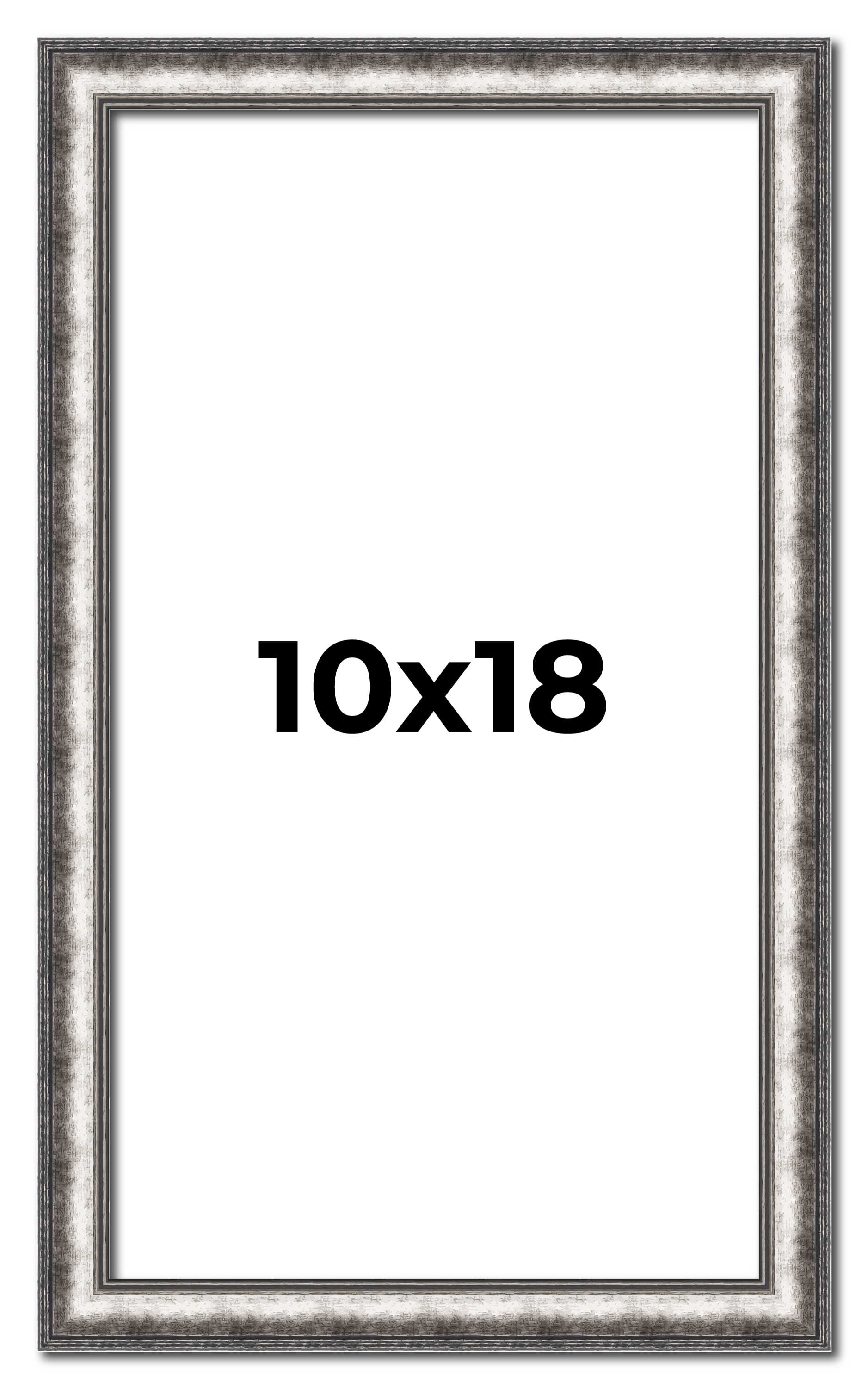 10x18 Frame Silver Real Wood Picture Frame Width 1.125 Inches ...
