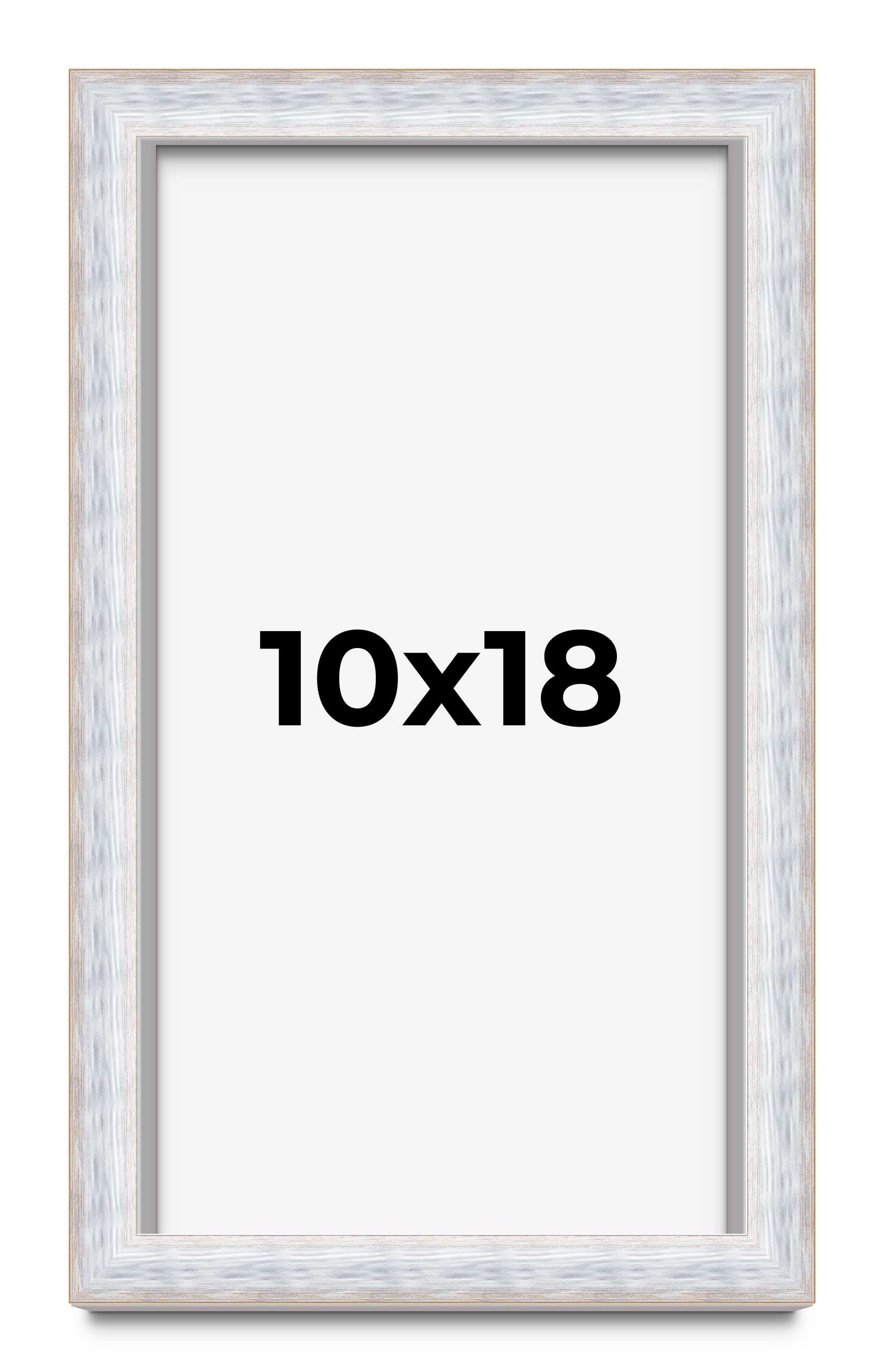 10x18 Shadow Box Frame Silver | 1.625 Inches Deep Real Wood ...