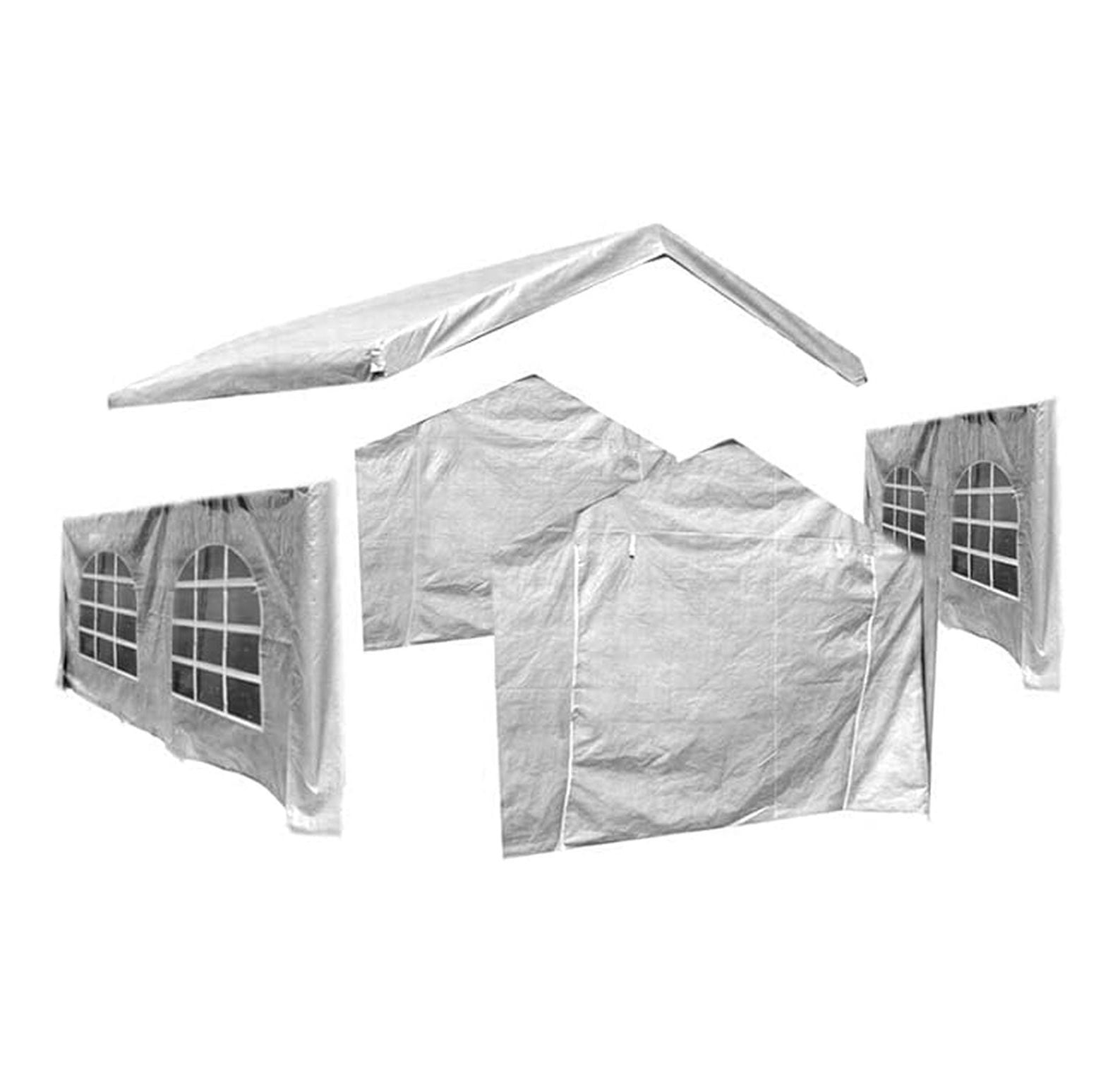 10x20 Canopy Tarp Set (5pc) - White Replacement Canopy Top & Side ...