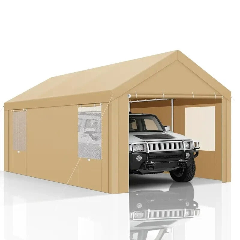 10x20 Carport 4 Window Canopy Storage Shed Shelter Heavy Duty Tent ...