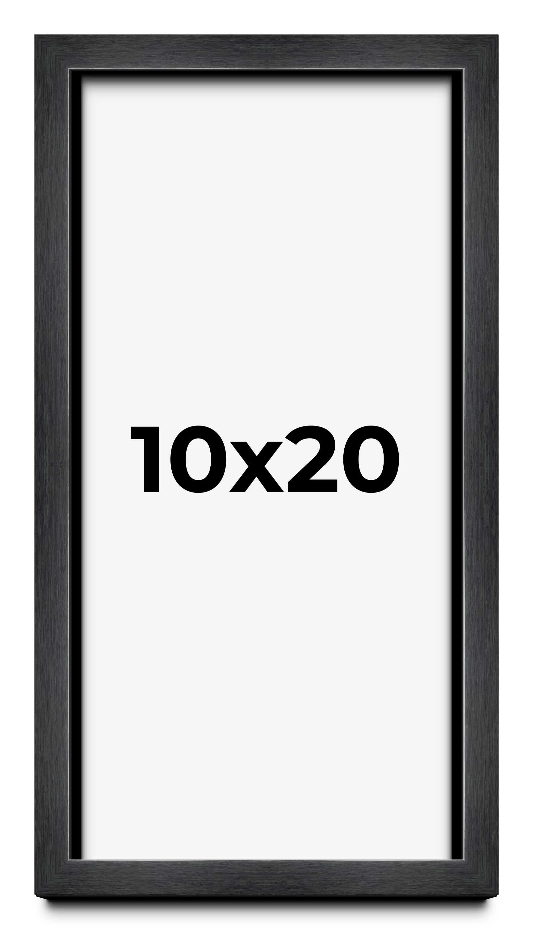 10x20 Frame Black Charcoal Grey Wood Textured Picture Frame | 0.75 Inch ...