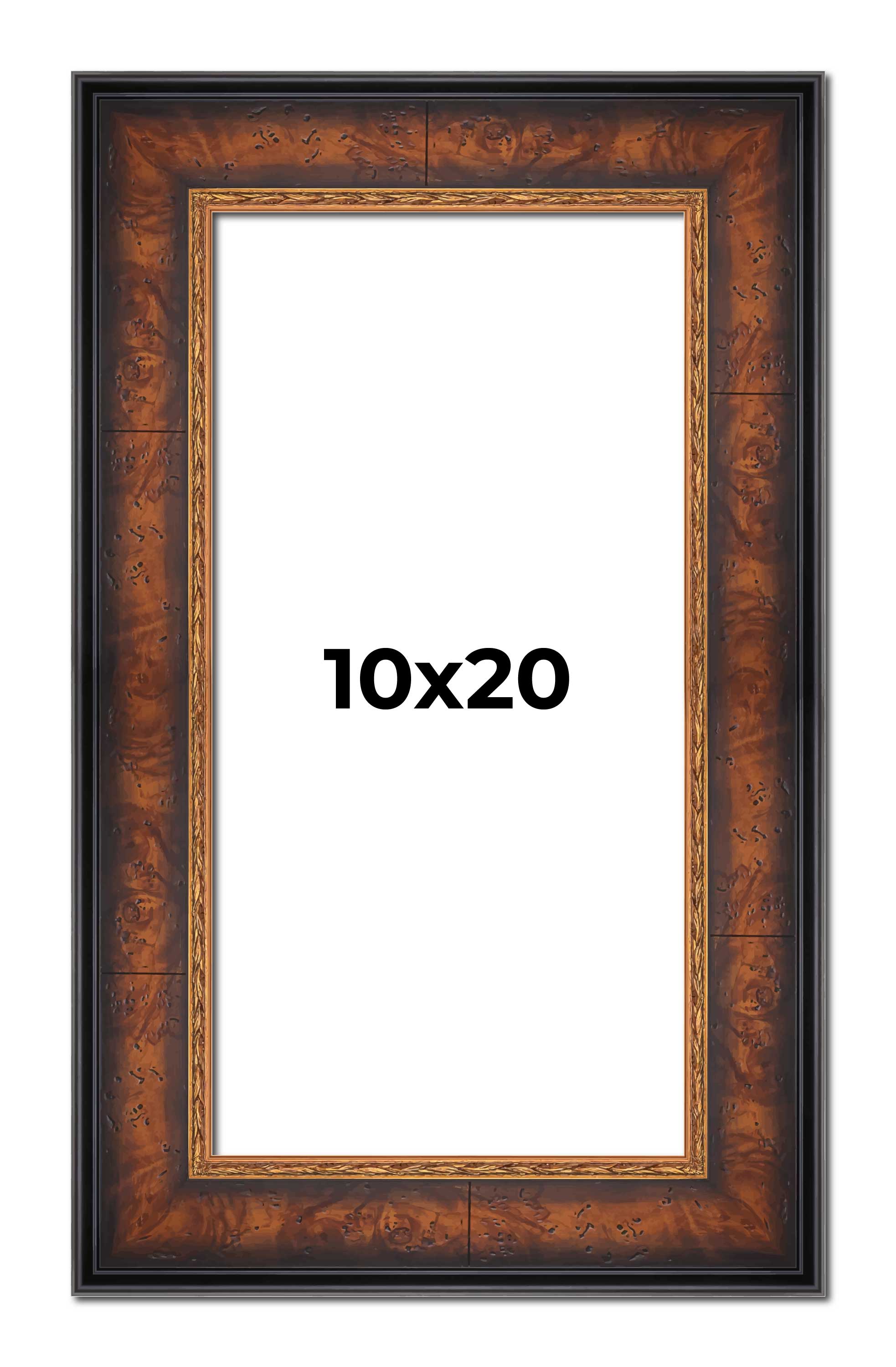 10x20 Frame Brown Walnut Gold Ornate Trim Solid Wood Plein Air Picture ...