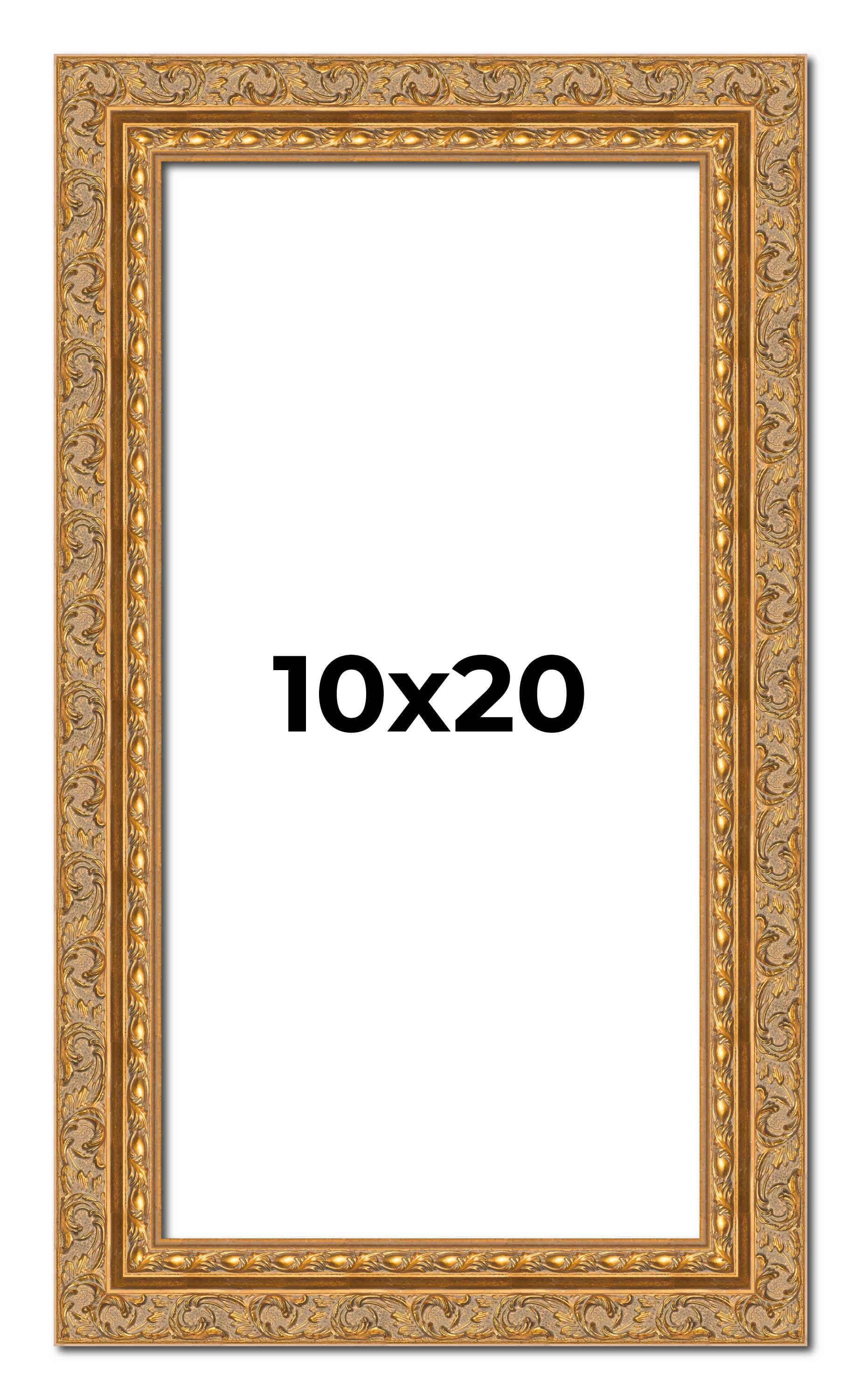 10x20 Frame Gold Ornate Solid Wood Picture Frame | 2 Inch Moulding ...
