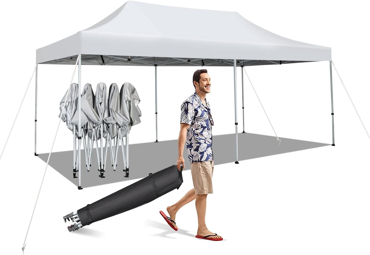 10x20 Ft Pop Up Canopy, UPF 50+ Easy Setup Instant Canopy Tent with ...