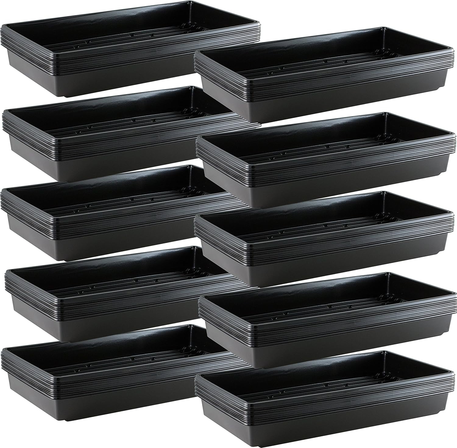 10x20 Inch Black Plastic 100 Pack Propagation Tray – Growing Trays for ...