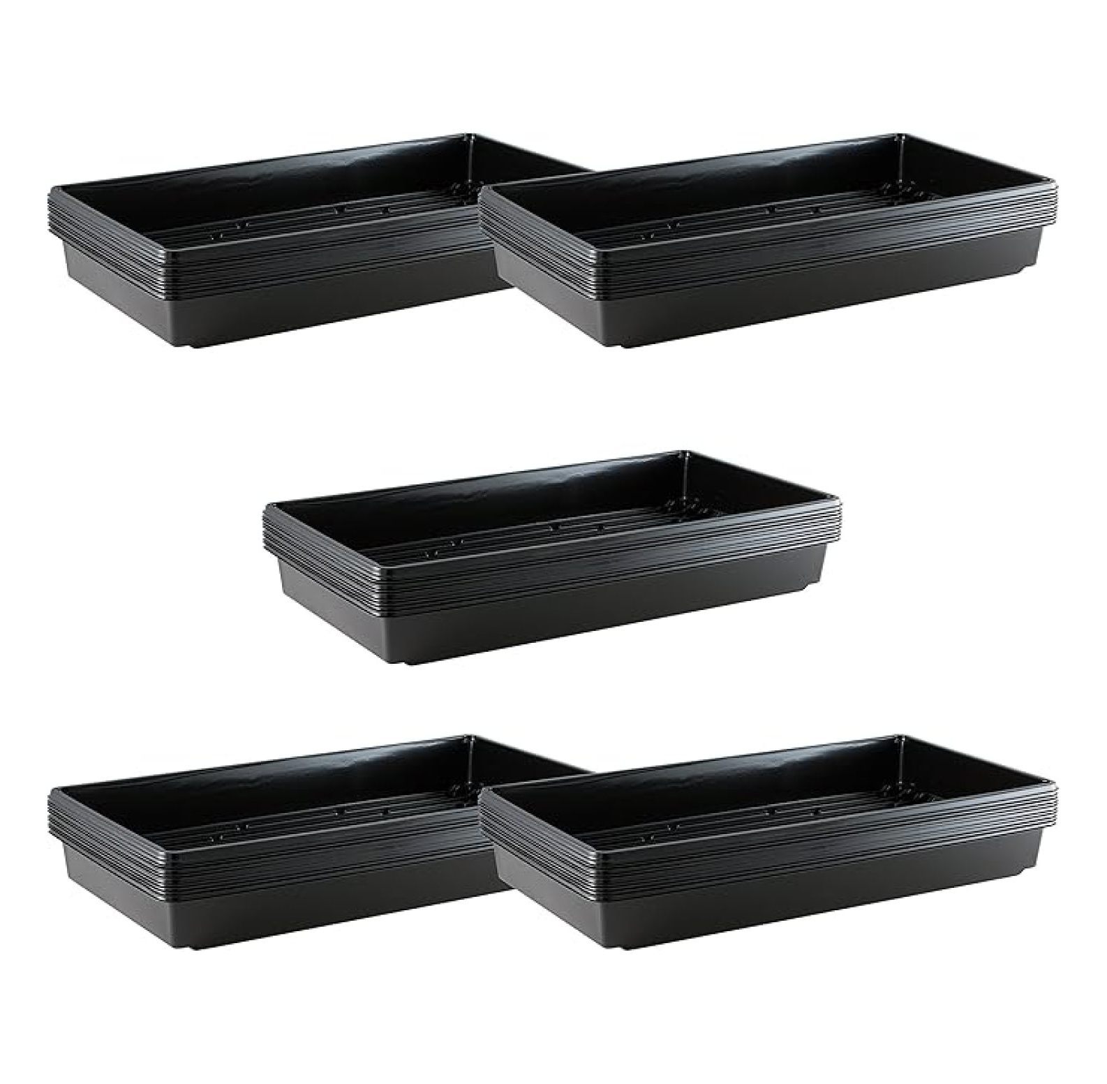 10x20 Inch Black Plastic 50 Pack Plant Propagation Tray – Growing Trays ...
