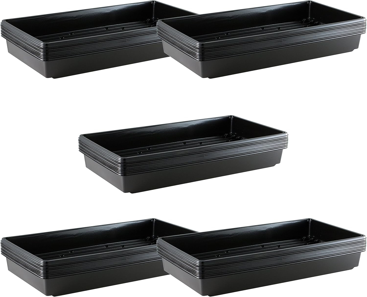 10x20 Inch Black Plastic 50 Pack Propagation Tray – Growing Trays for ...