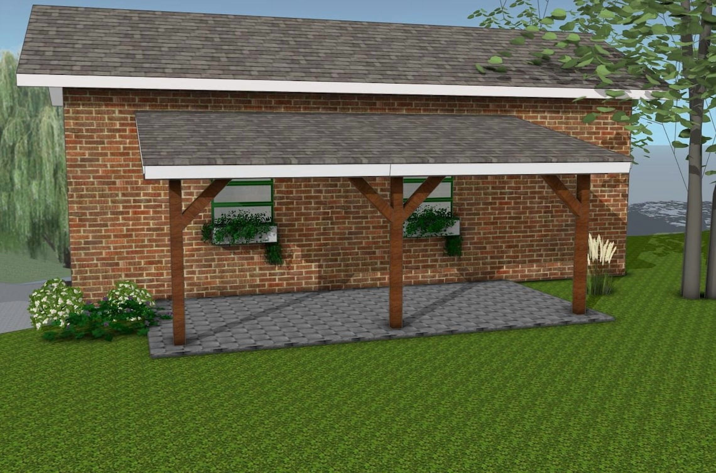 10x20 Lean To Patio Cover Attached Lean To Addition Plans with Material ...