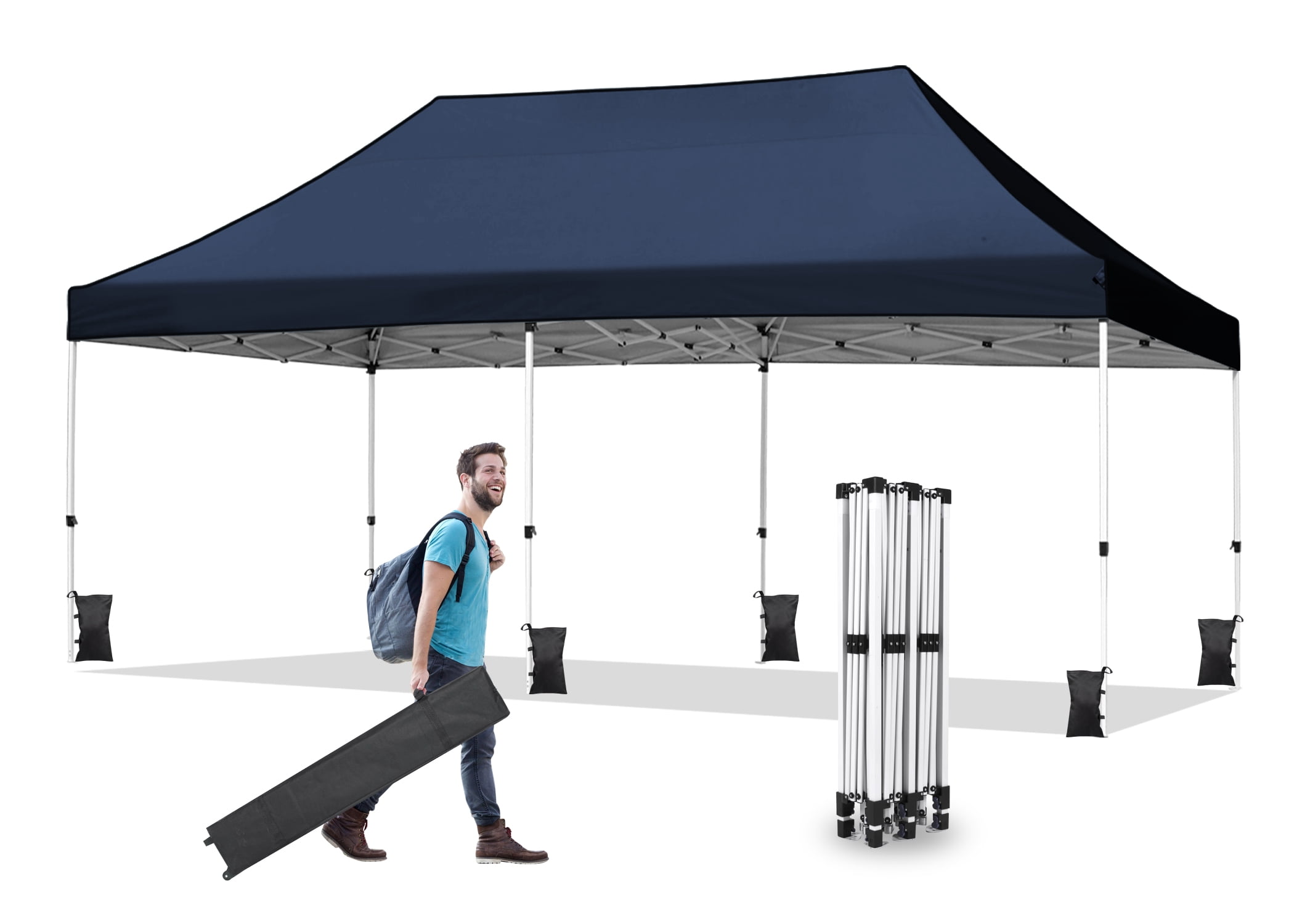 10x20 Pop Up Canopy Tent, Ez Pop Up Outdoor Canopy Instant Shade ...