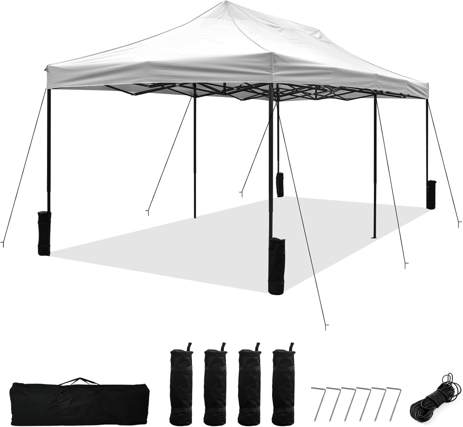 10x20 Pop Up Canopy Tent, Commercial Instant Canopy, Adjustable Outdoor ...