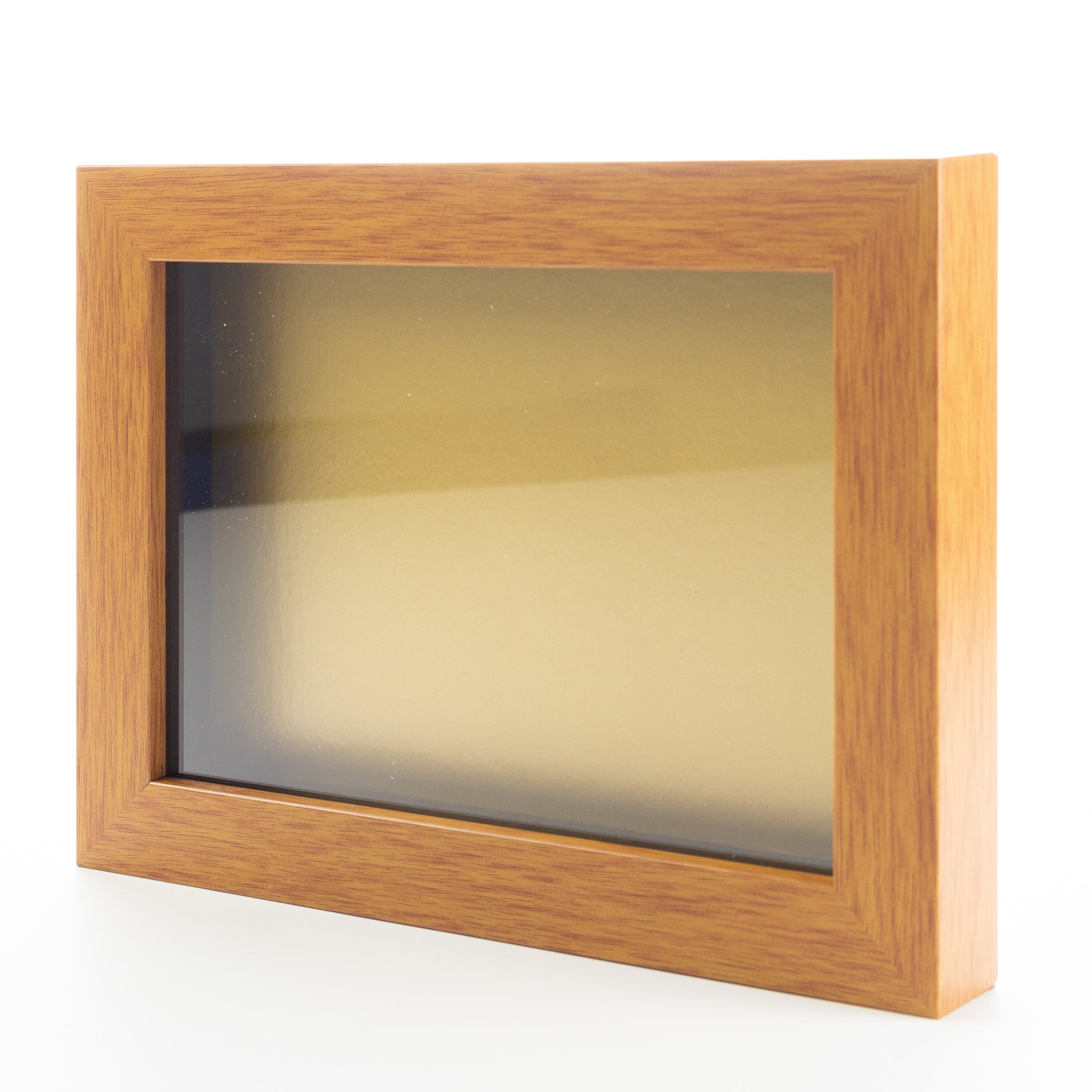 10x20 Shadow Box Frame Light Brown Real Wood with a Gold Acid-Free ...