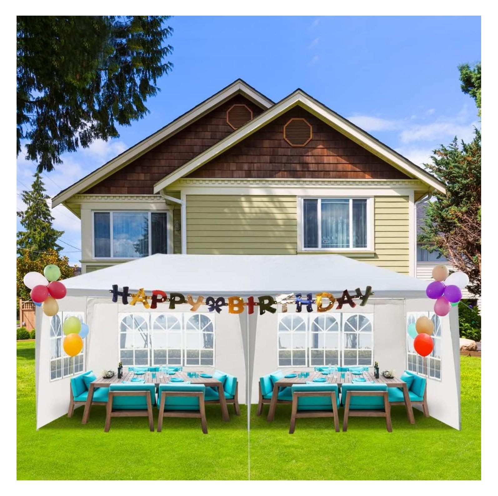 10x20 Tents for Parties, Outdoor Canopy Tent with 4 Removable Sidewalls ...