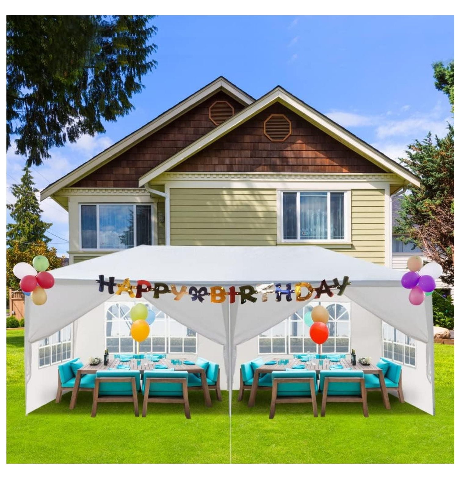 10x20 Tents for Parties, Outdoor Canopy Tent with 6 Removable Sidewalls ...