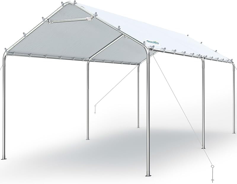 10x20 ft Heavy Duty Carport Canopy Galvanized Car Tent Outdoor Garage ...
