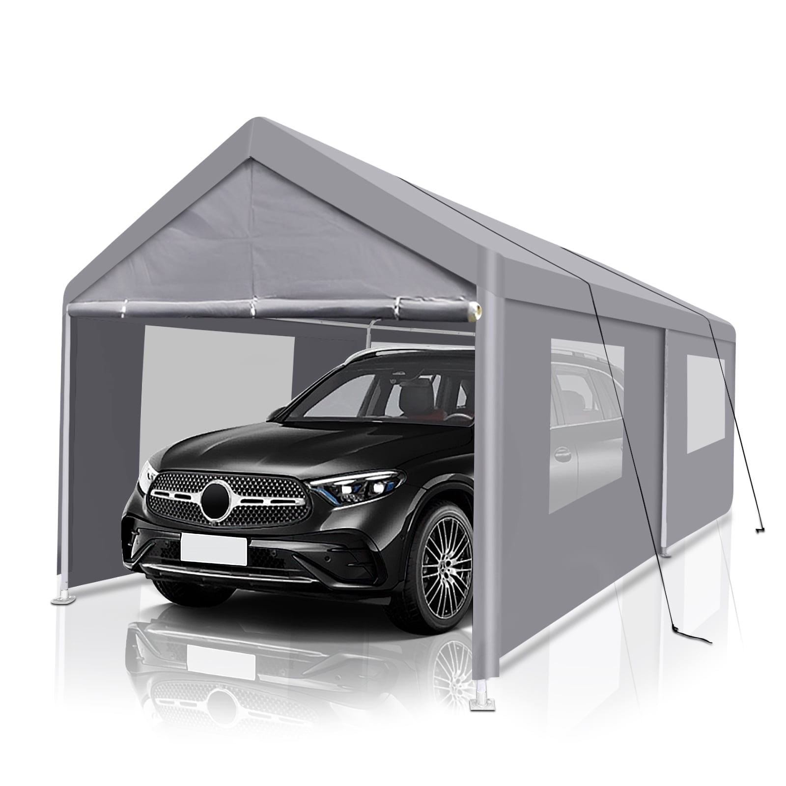 10x20 ft Heavy Duty Carport Canopy with Transparent Windows,Removable ...
