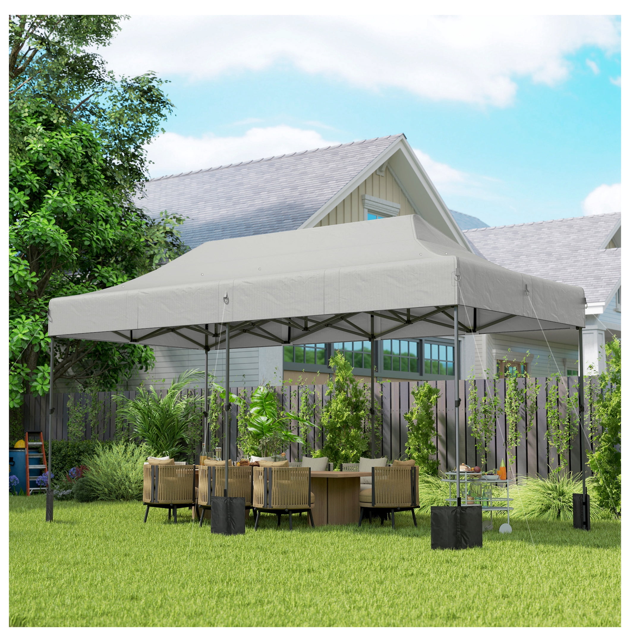 10x20 ft Pop Up Canopy Tent, Heavy Duty Outdoor Shelter UPF50 ...