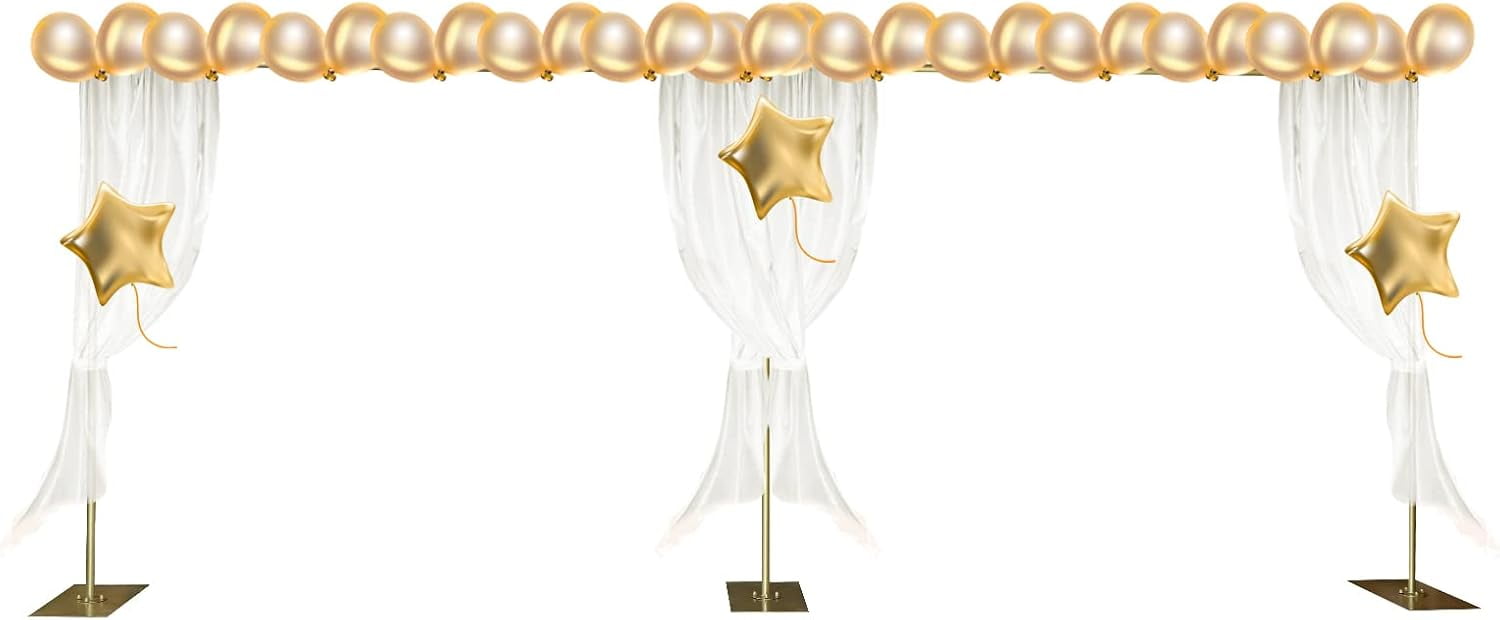 10x20FT Backdrop Stand Pipe Kit, Gold Heavy Duty Adjustable Curtain ...