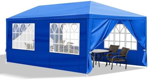 10x20FT Blue Party Tent Outdoor Canopy Tent Heavy Duty Wedding Tent ...