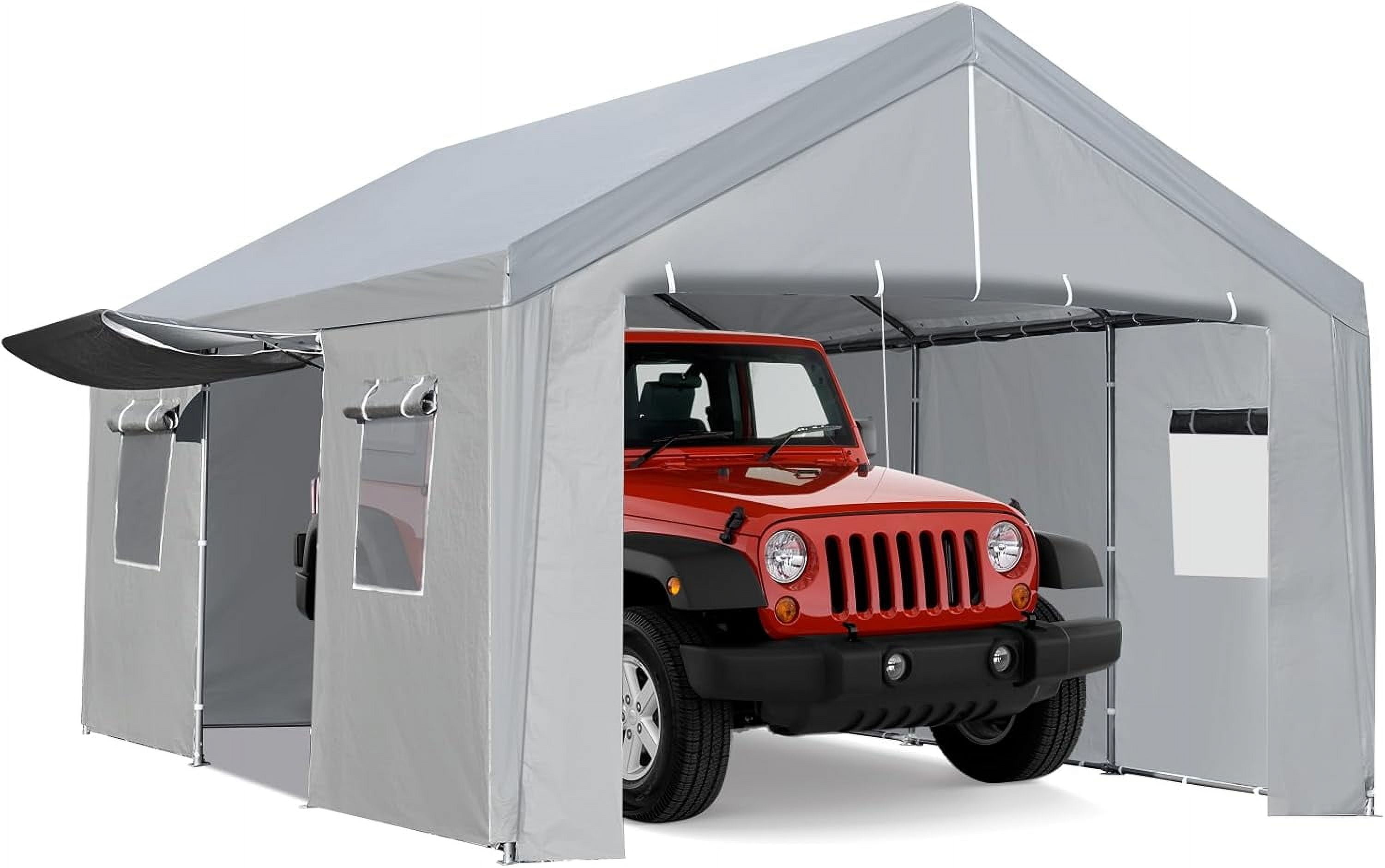 10x20FT, Heavy Duty Carport Canopy, Portable Garage with Removable ...