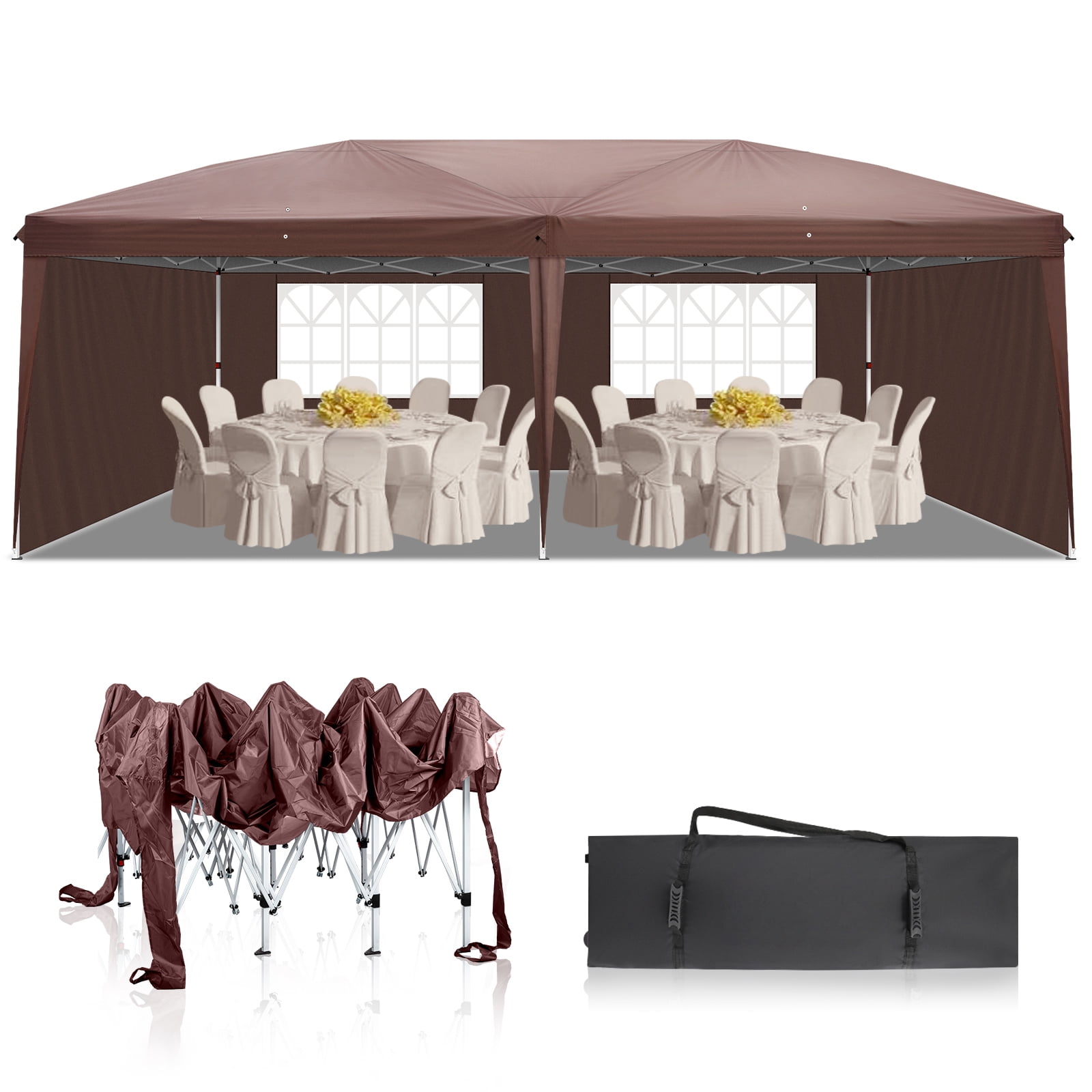 10x20FT Party Tent with 4 Sidewalls Outdoor Canopy Tent for Party ...