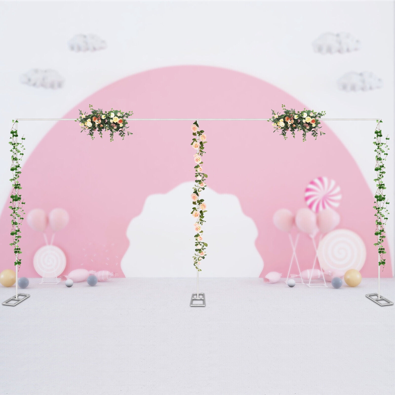 10x20ft Backdrop Stand, Wedding Party Backdrop Stand Pipe Kit Curtain ...