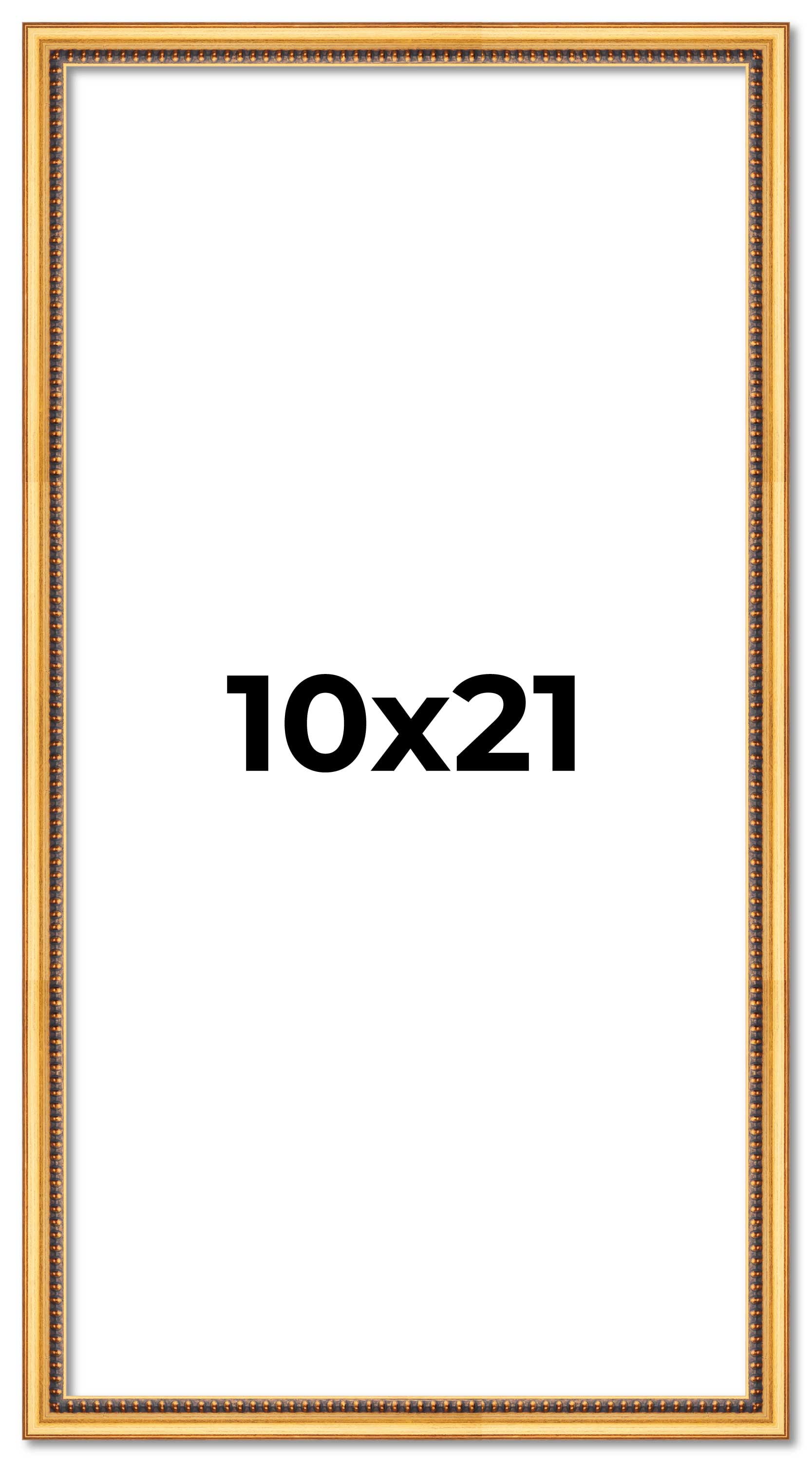 10x21 Frame Beaded Gold Solid Wood Picture Frame | 0.75 Inches Moulding ...