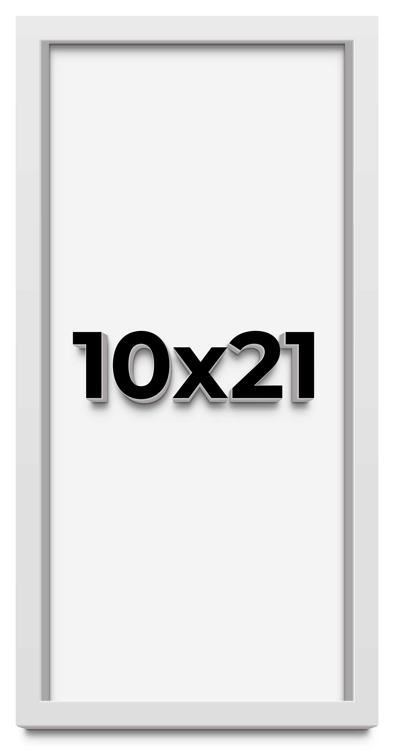 10x21 Shadow Box Frame White | 1 Inches Deep Real Wood Contemporary ...