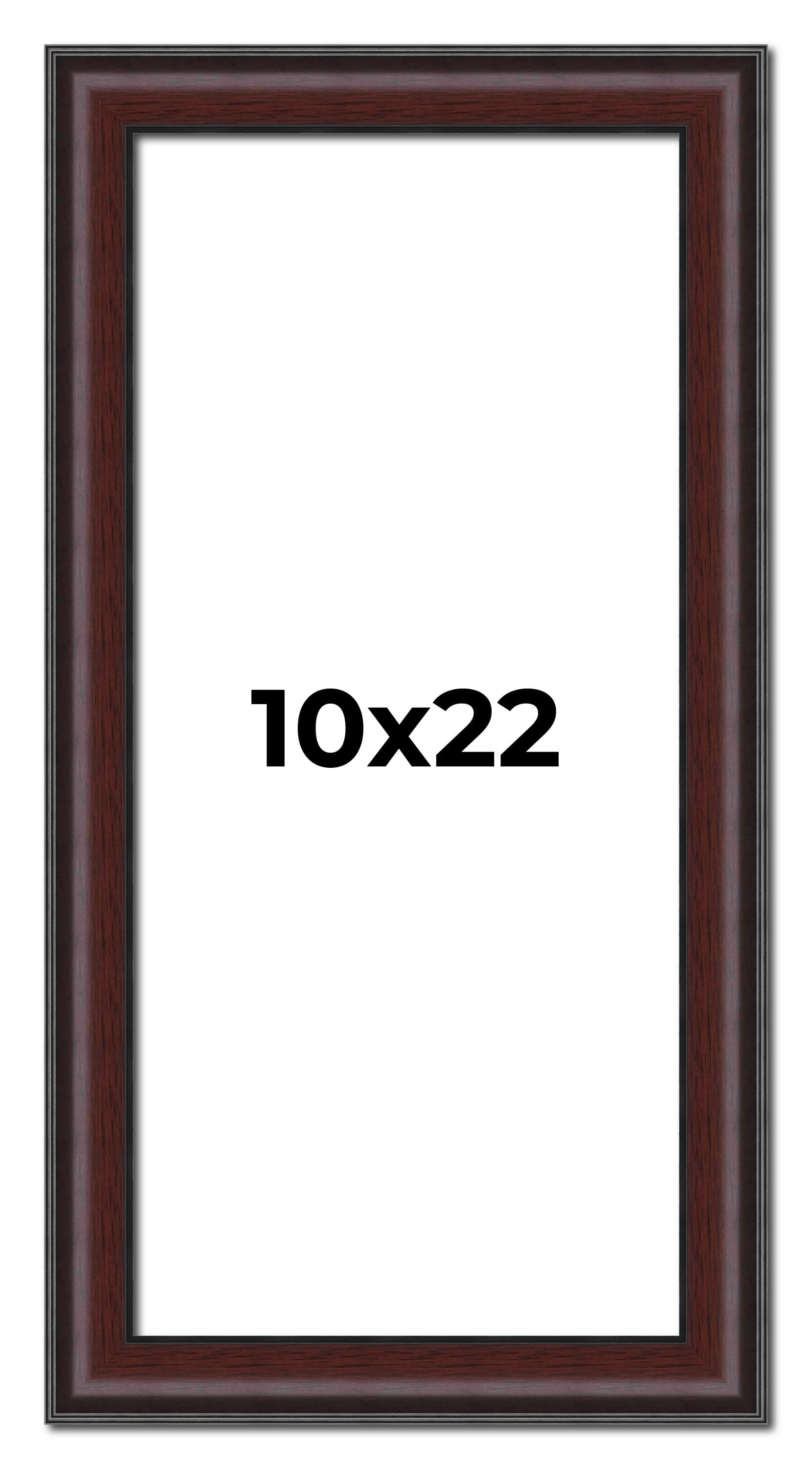 10x22 Frame Brown Round Mahogany Solid Wood Picture Frame | 1.625 Inch Moulding Width | with UV ...
