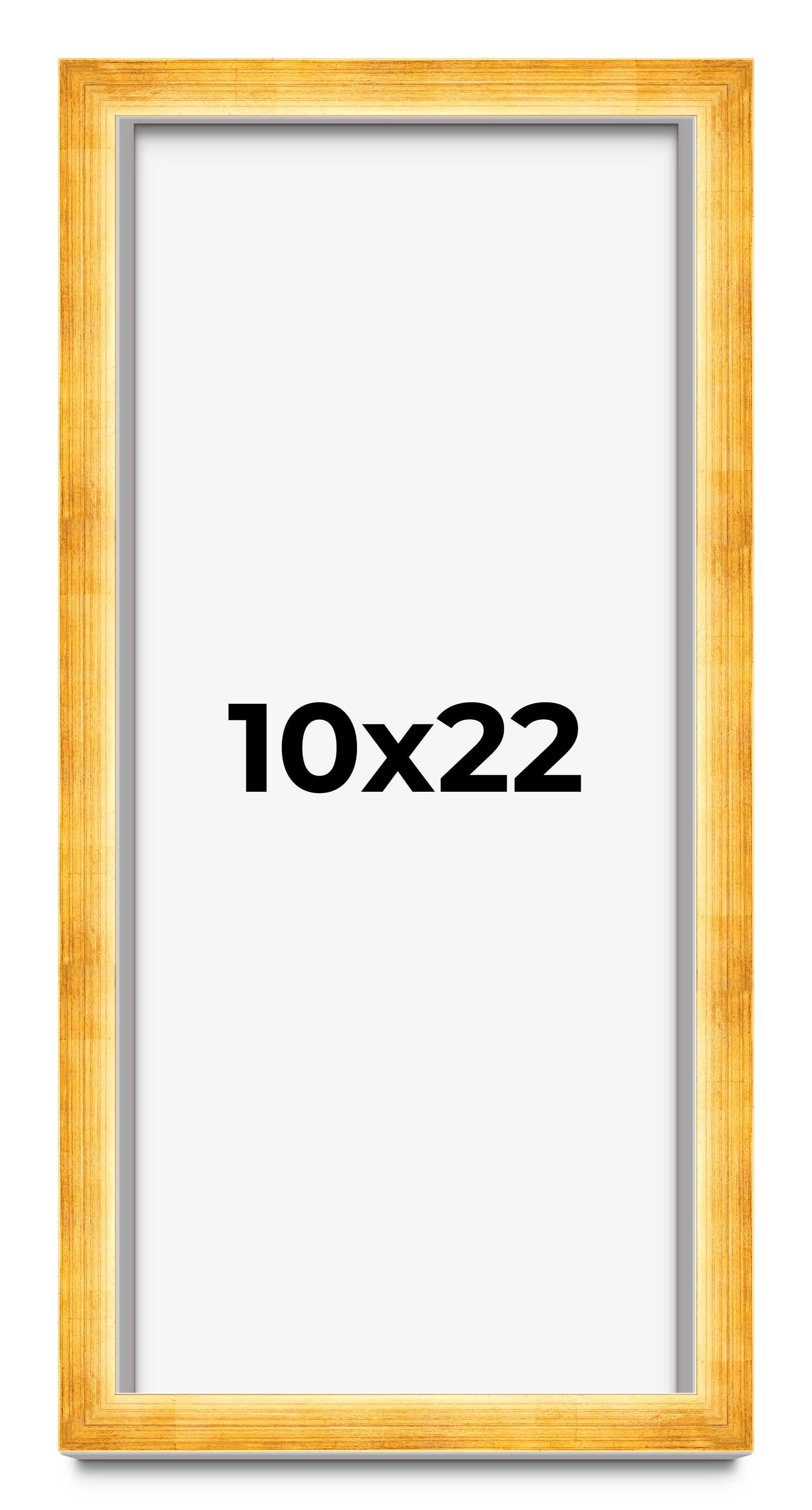 10x22 Shadow Box Frame Gold | 1.625 Inches Deep Real Wood Traditional ...