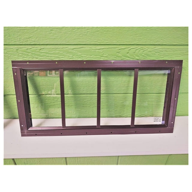 10x23 Brown Transom Shed Window, Tempered Glass, Great for Outdoor ...