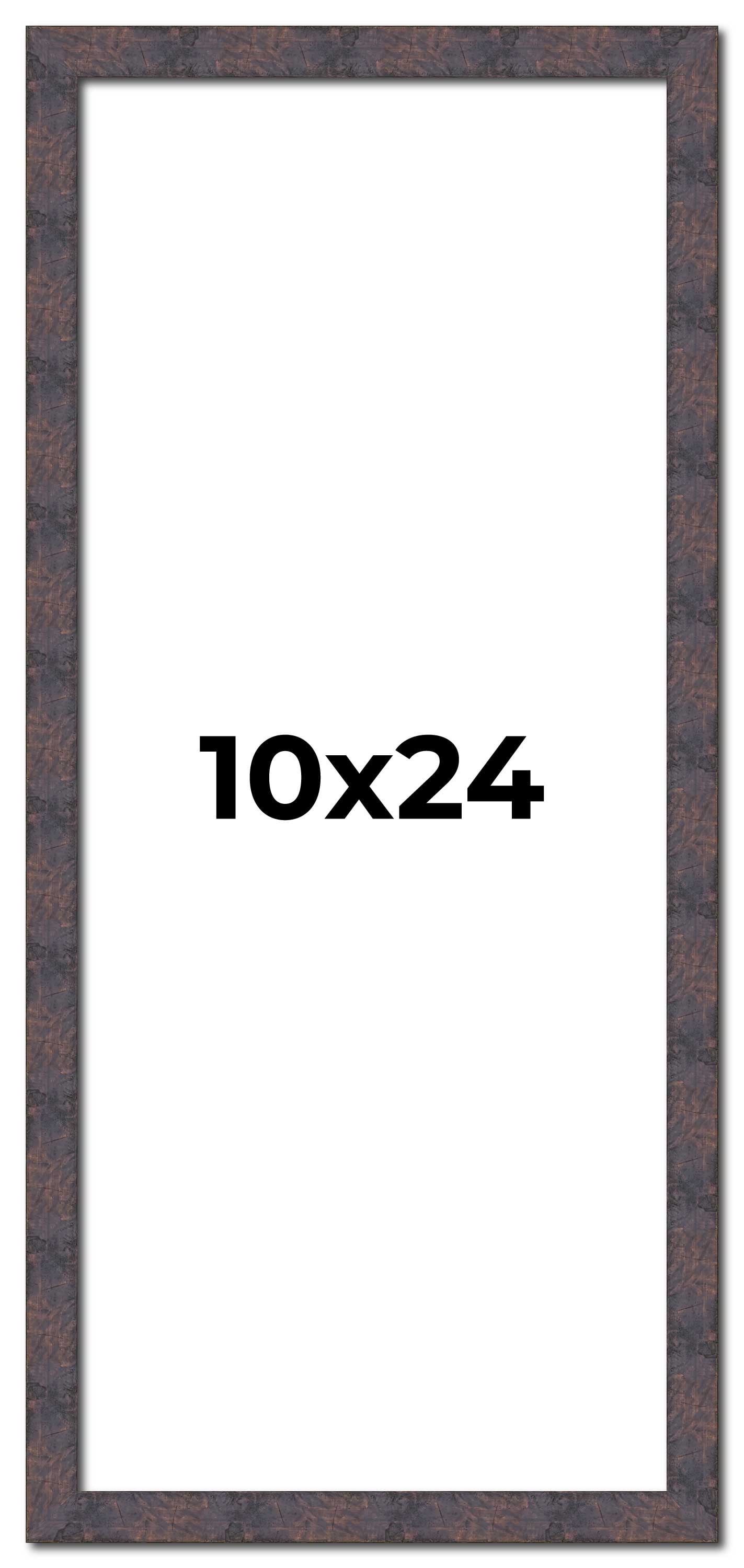 10x24 Frame Brown Rustic Lacquered Walnut Solid Wood Picture Frame ...
