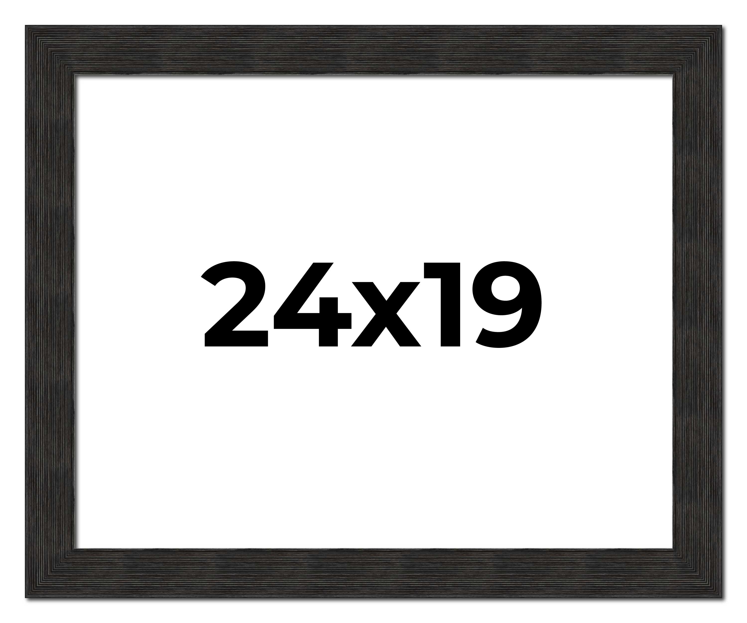 19x24 Contemporary Black Picture Frame - UV Acrylic, Foam Board Backing ...
